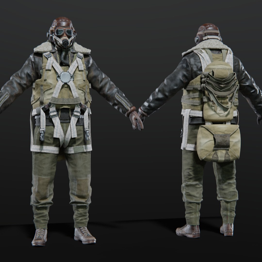 3D SOLDIER WWII USA Pilot Model - TurboSquid 1942628