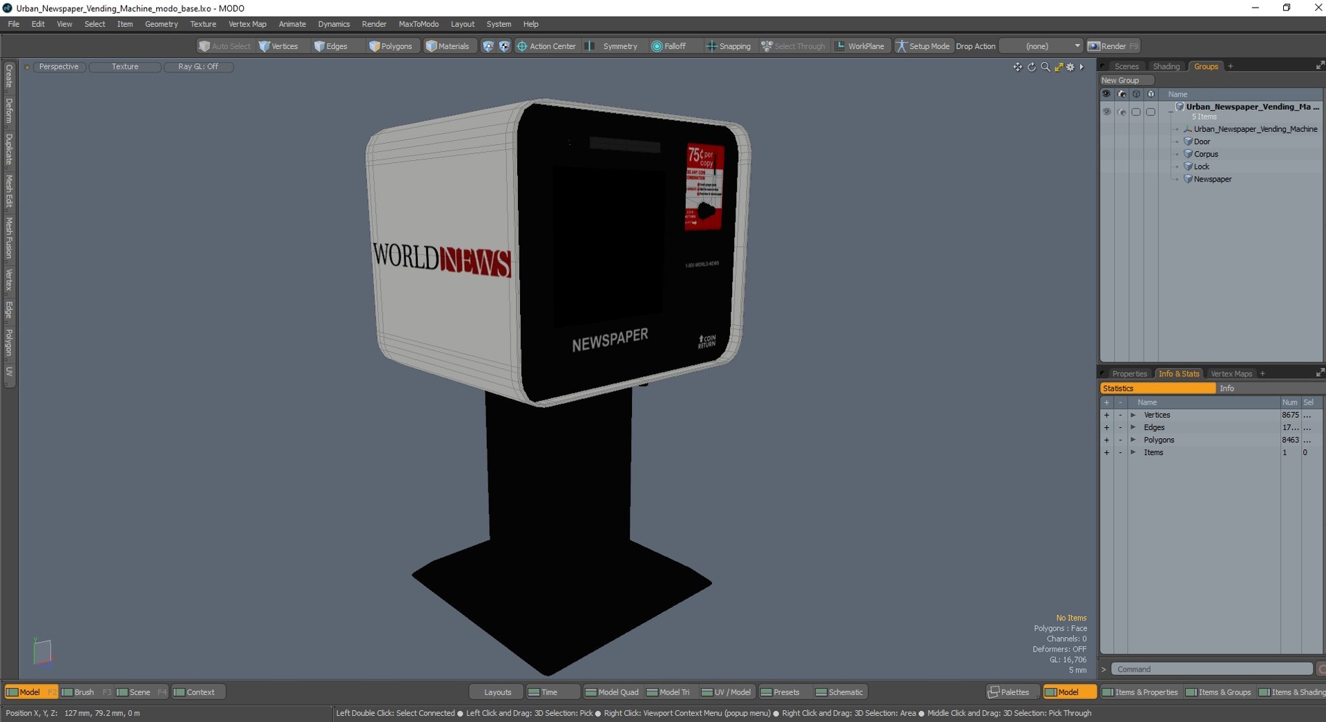 Urban Newspaper Vending Machine 3D Model - TurboSquid 2348796