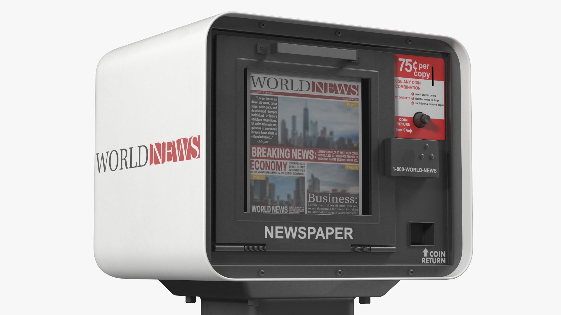 Urban Newspaper Vending Machine 3D Model - TurboSquid 2348796