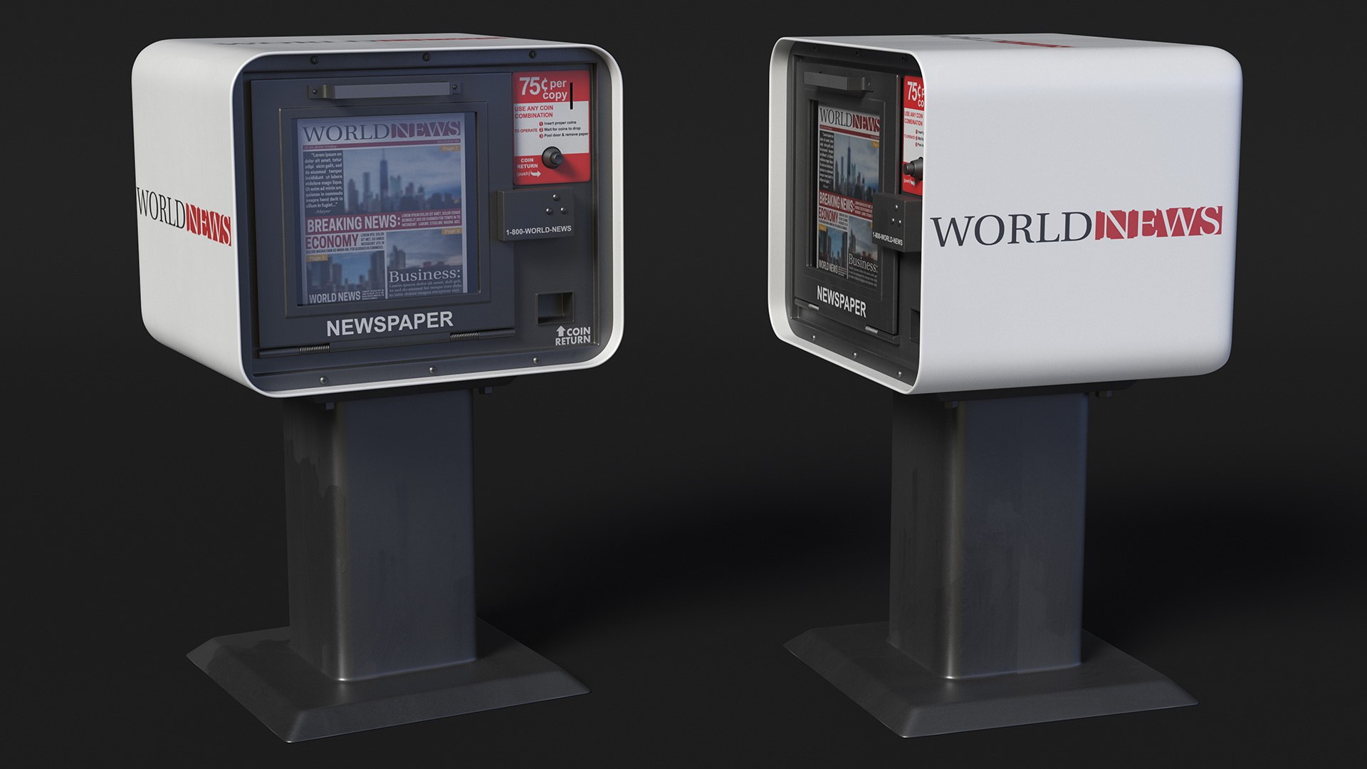Urban Newspaper Vending Machine 3D Model - TurboSquid 2348796