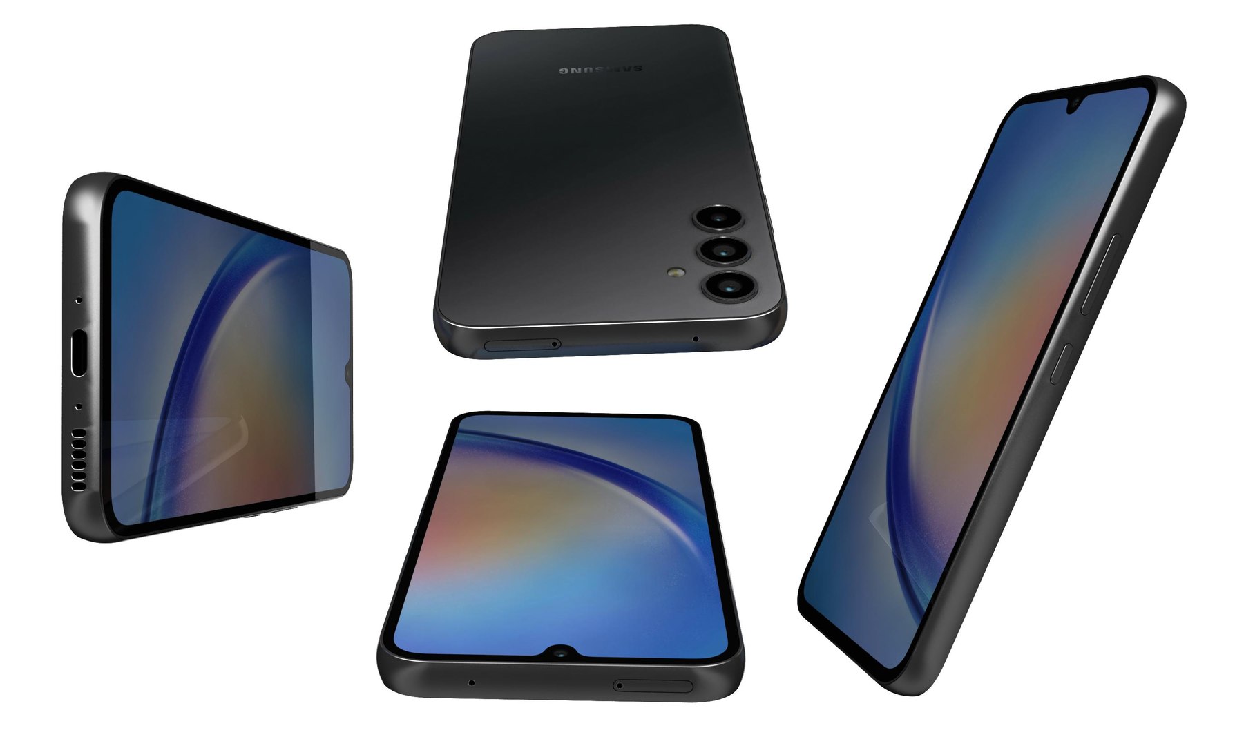 Samsung Galaxy A34 Black model - TurboSquid 2045352