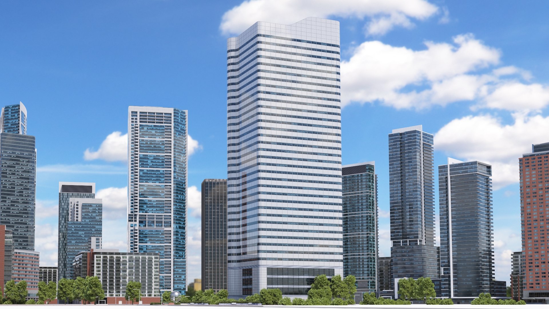 3D First Canadian Place V11 Lowpoly Model - TurboSquid 1789282