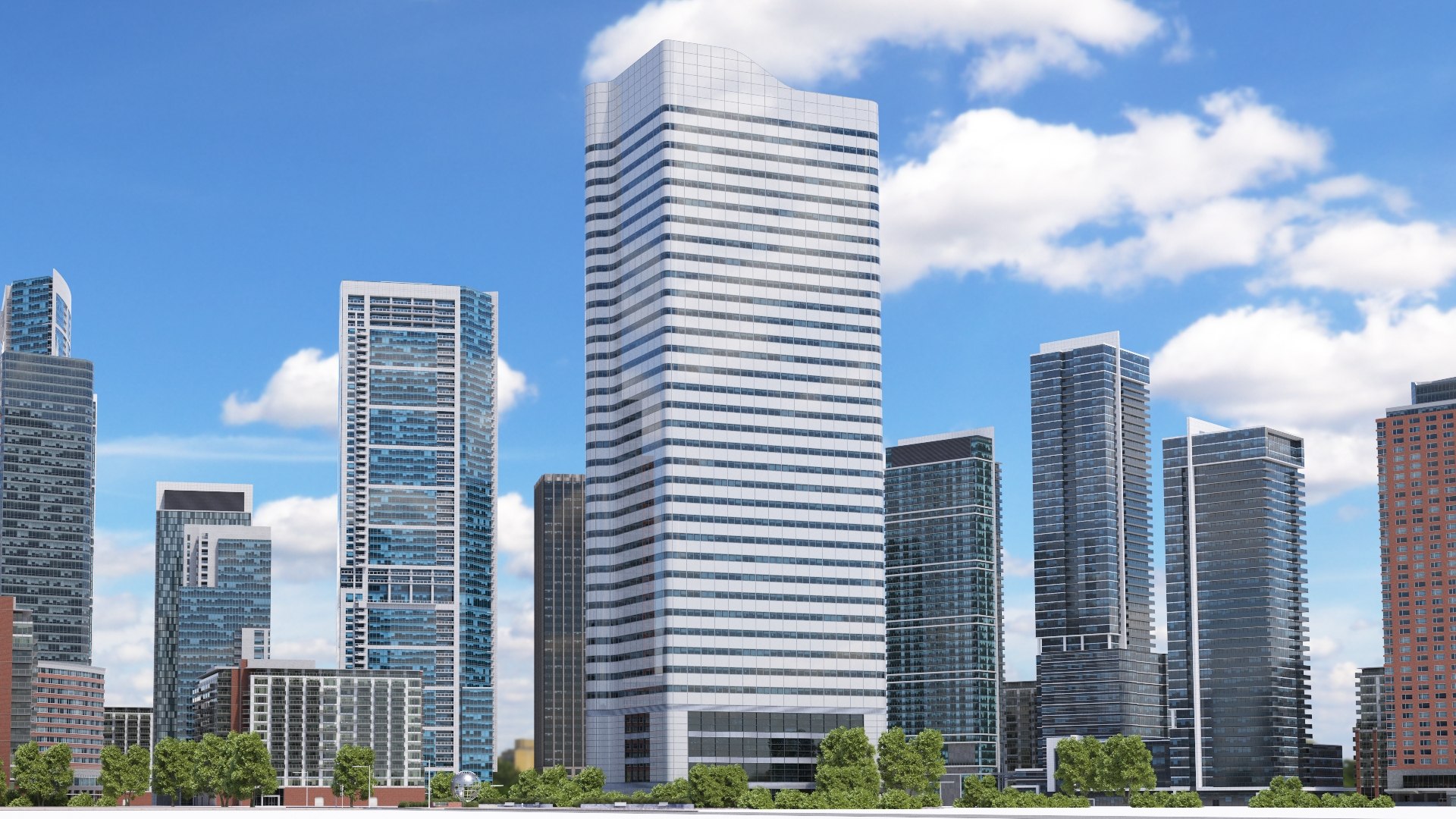 3D First Canadian Place V11 Lowpoly Model - TurboSquid 1789282