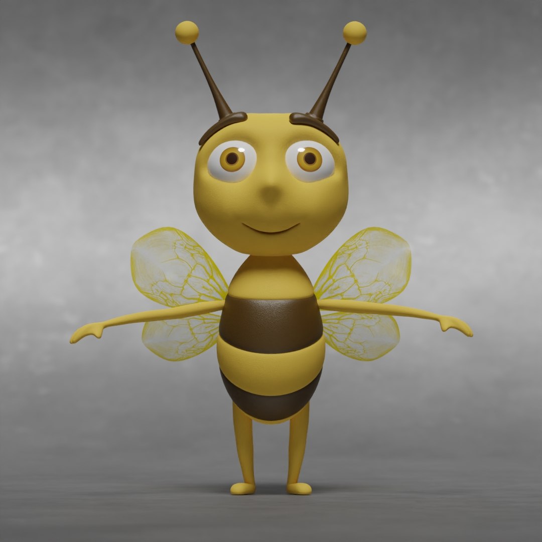 3D Bee Cartoon Rigged Character Model - TurboSquid 2040125
