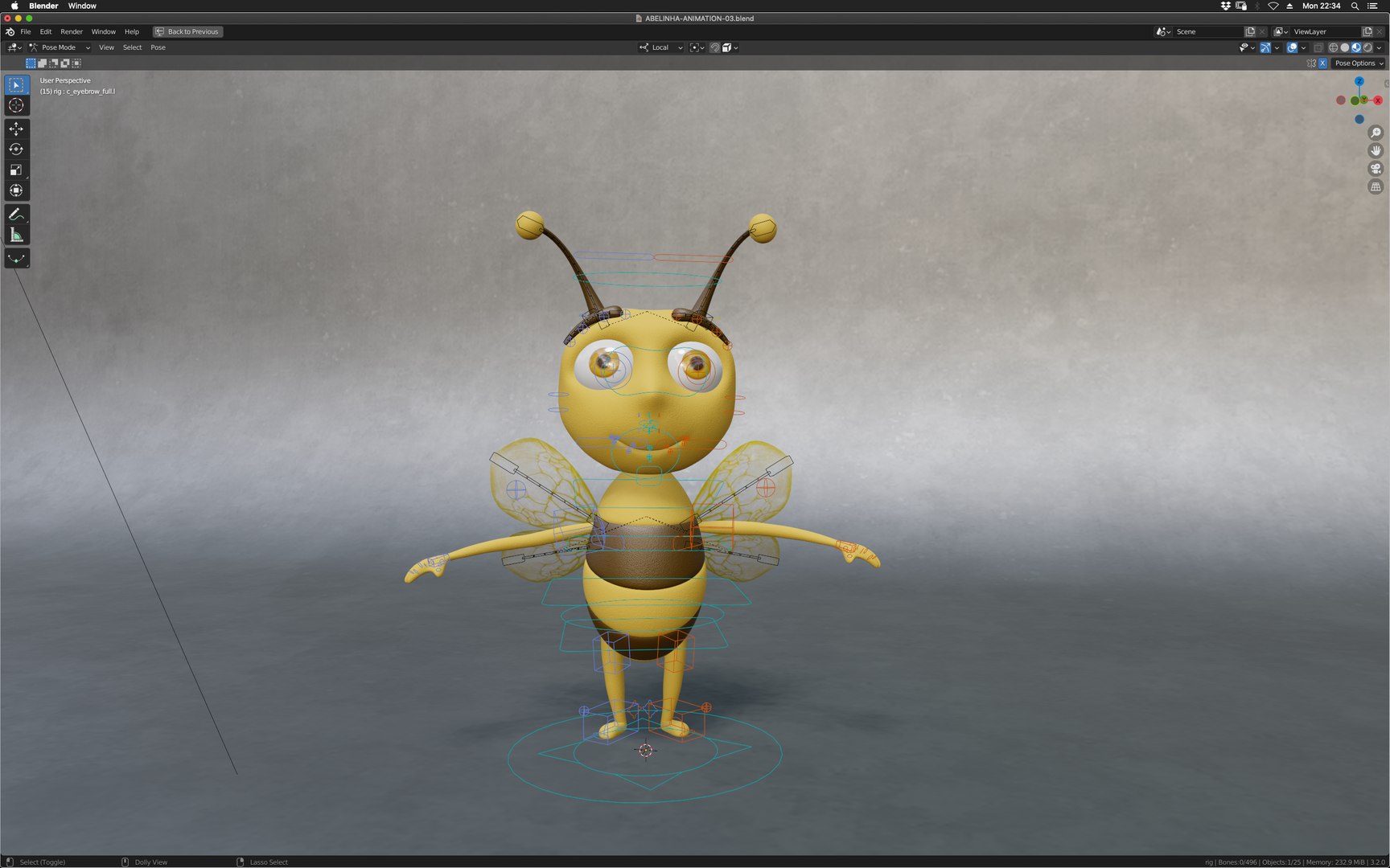 3D Bee Cartoon Rigged Character Model - TurboSquid 2040125