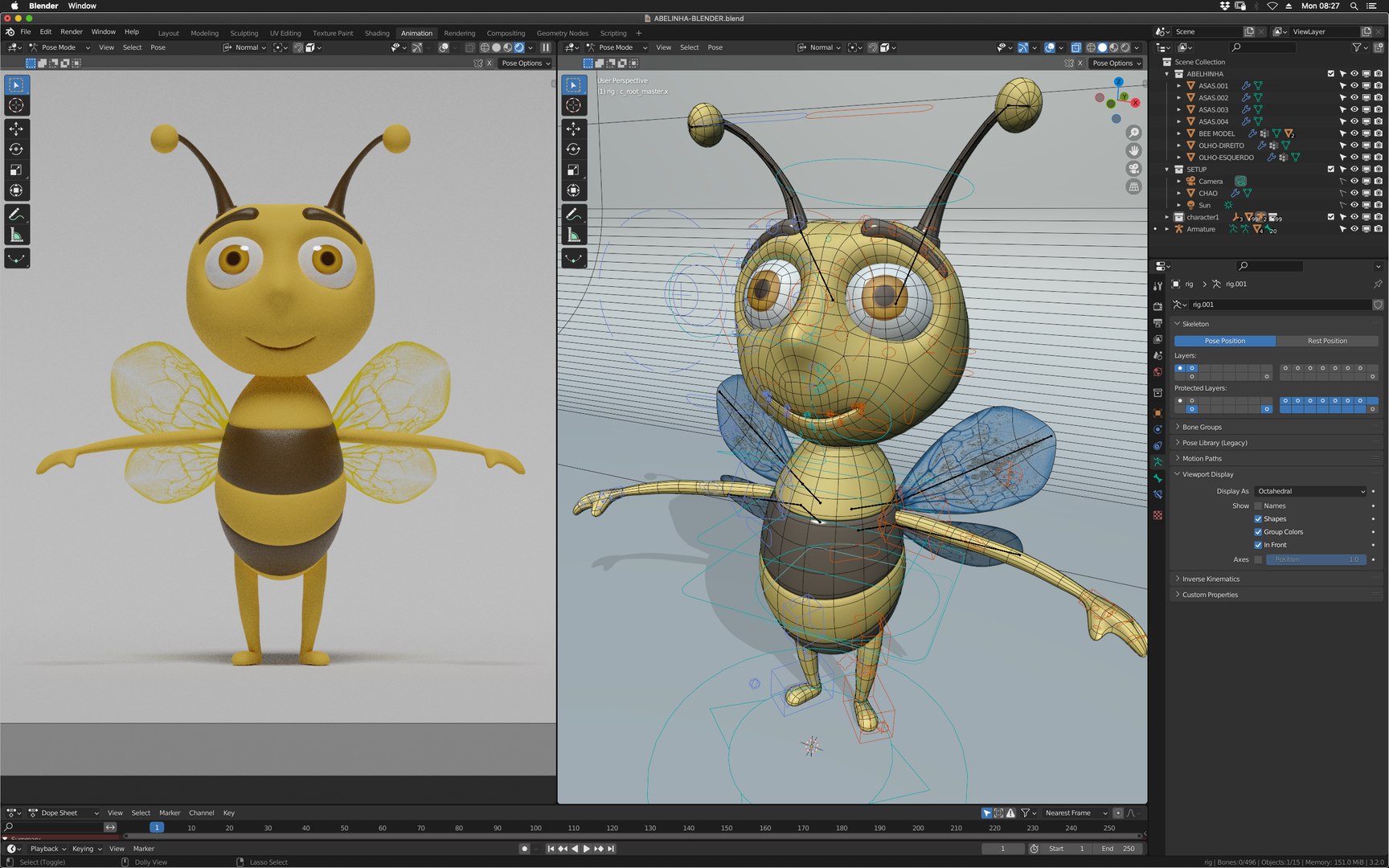 3D Bee Cartoon Rigged Character Model - TurboSquid 2040125