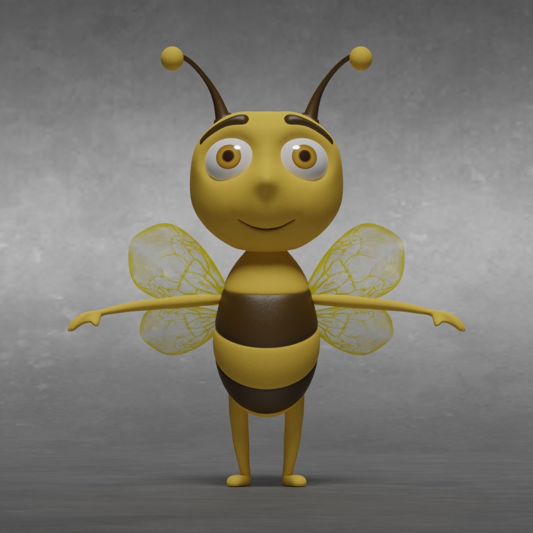 3D Bee Cartoon Rigged Character Model - TurboSquid 2040125