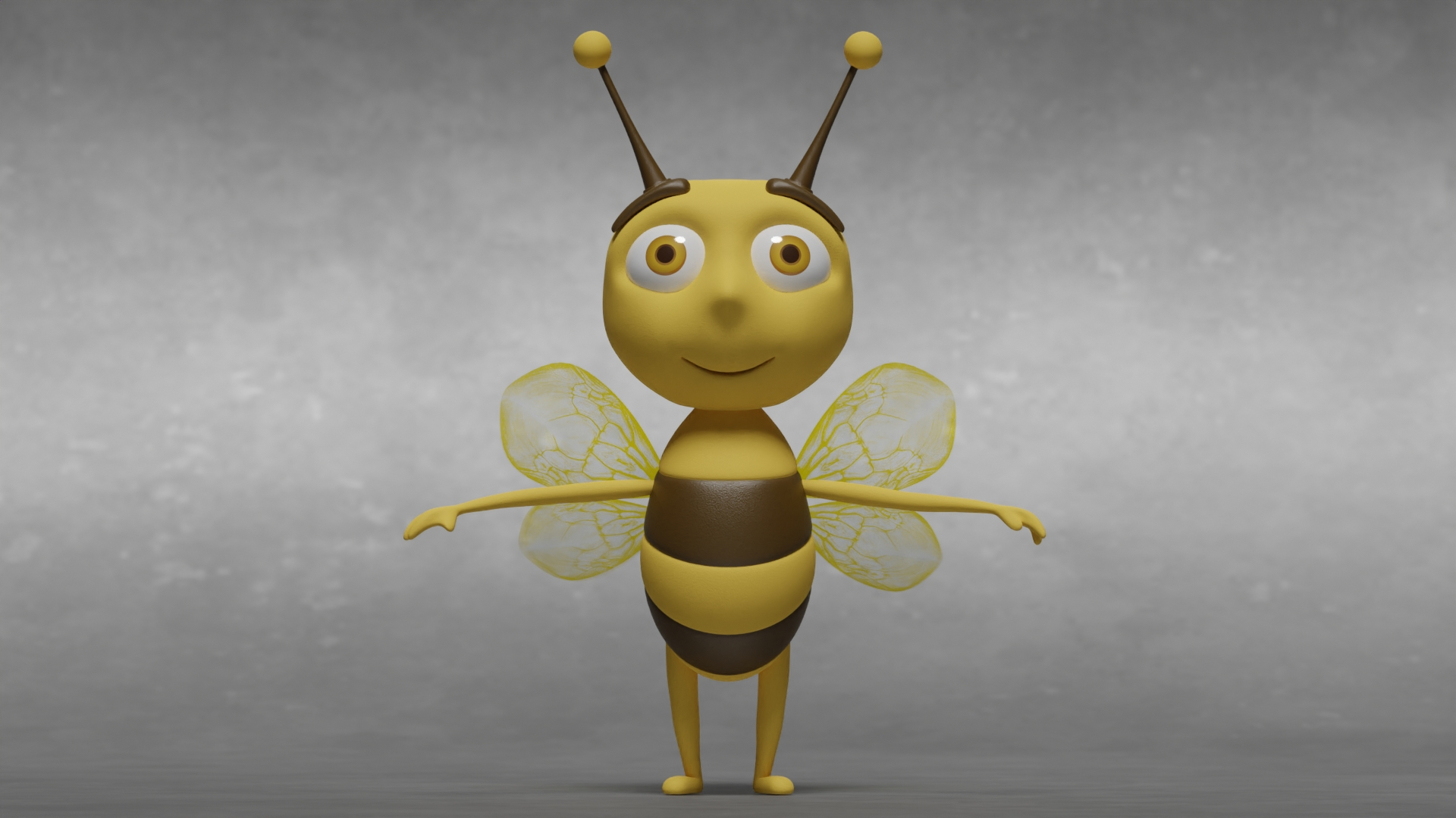 3D Bee Cartoon Rigged Character Model - TurboSquid 2040125