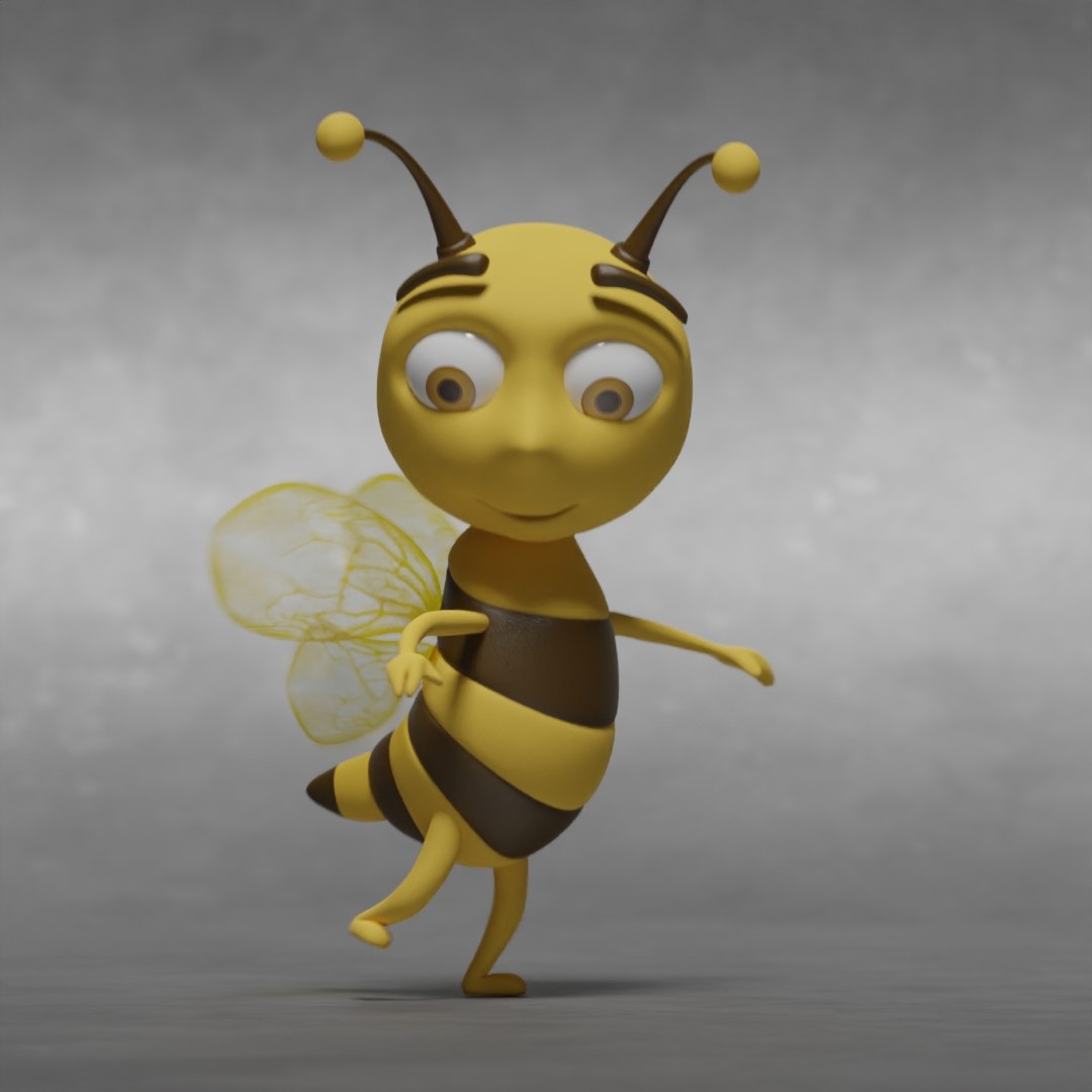 3D Bee Cartoon Rigged Character Model - TurboSquid 2040125