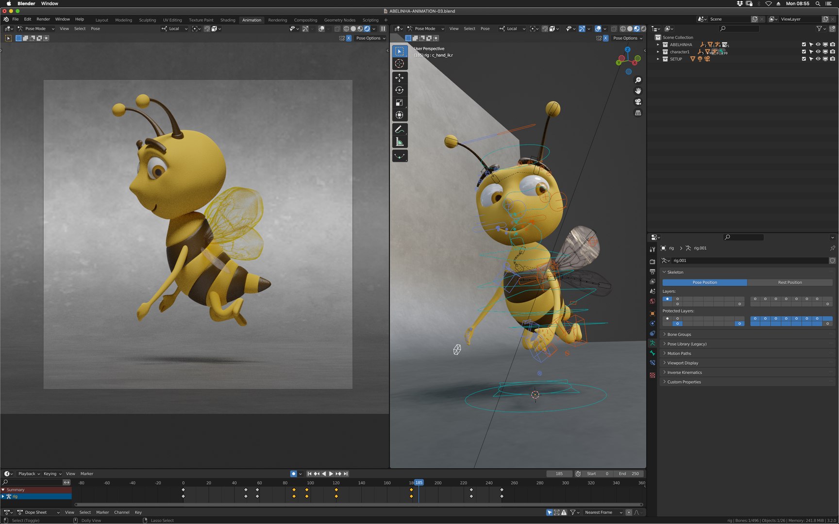 3D Bee Cartoon Rigged Character Model - TurboSquid 2040125