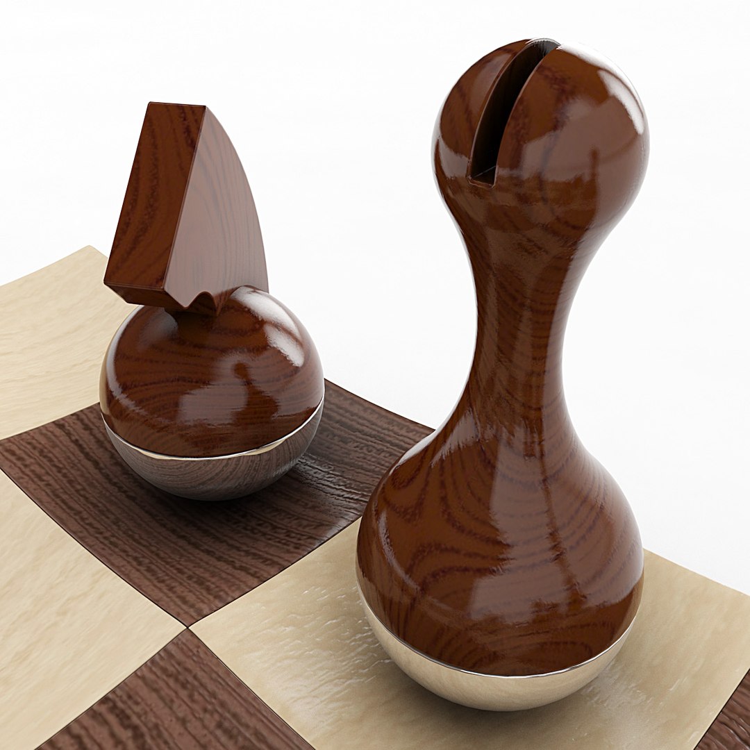 wooden wobble chess set 3d 3ds