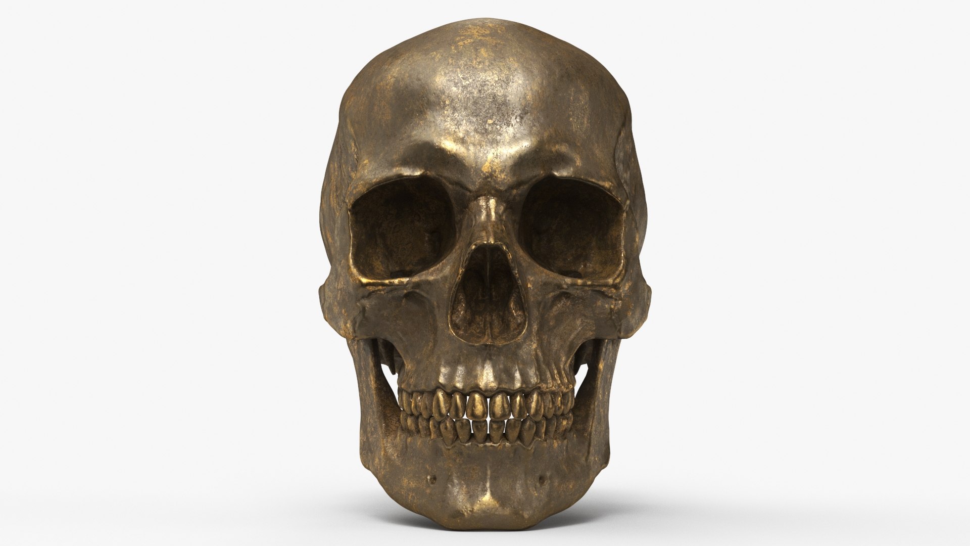 3D Human Skull Sci-fi Gold - TurboSquid 1987874