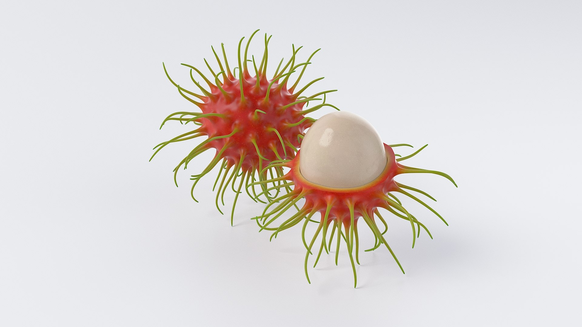 3D Cartoon Rambutan Set model - TurboSquid 2101858