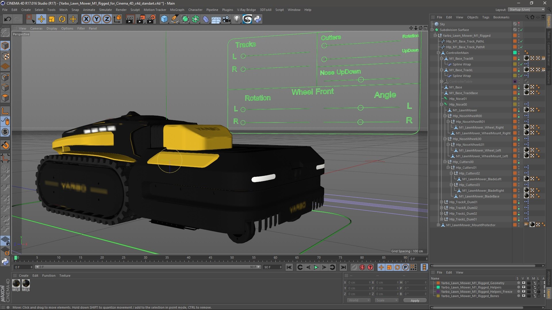 Yarbo Lawn Mower M1 Rigged For Cinema 4D 3D Model - TurboSquid 2192297