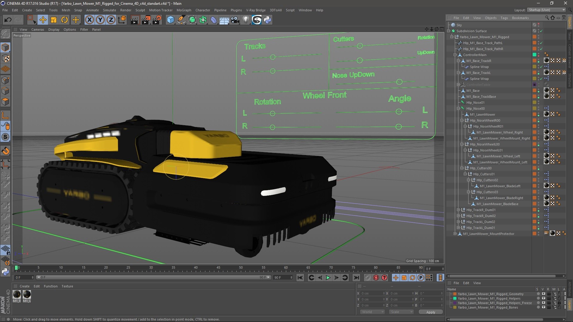 Yarbo Lawn Mower M1 Rigged For Cinema 4D 3D Model - TurboSquid 2192297