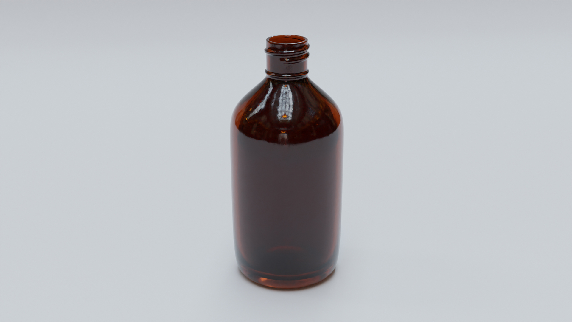 Medium Amber Boston Round Glass Bottle 3D Model - TurboSquid 2126410