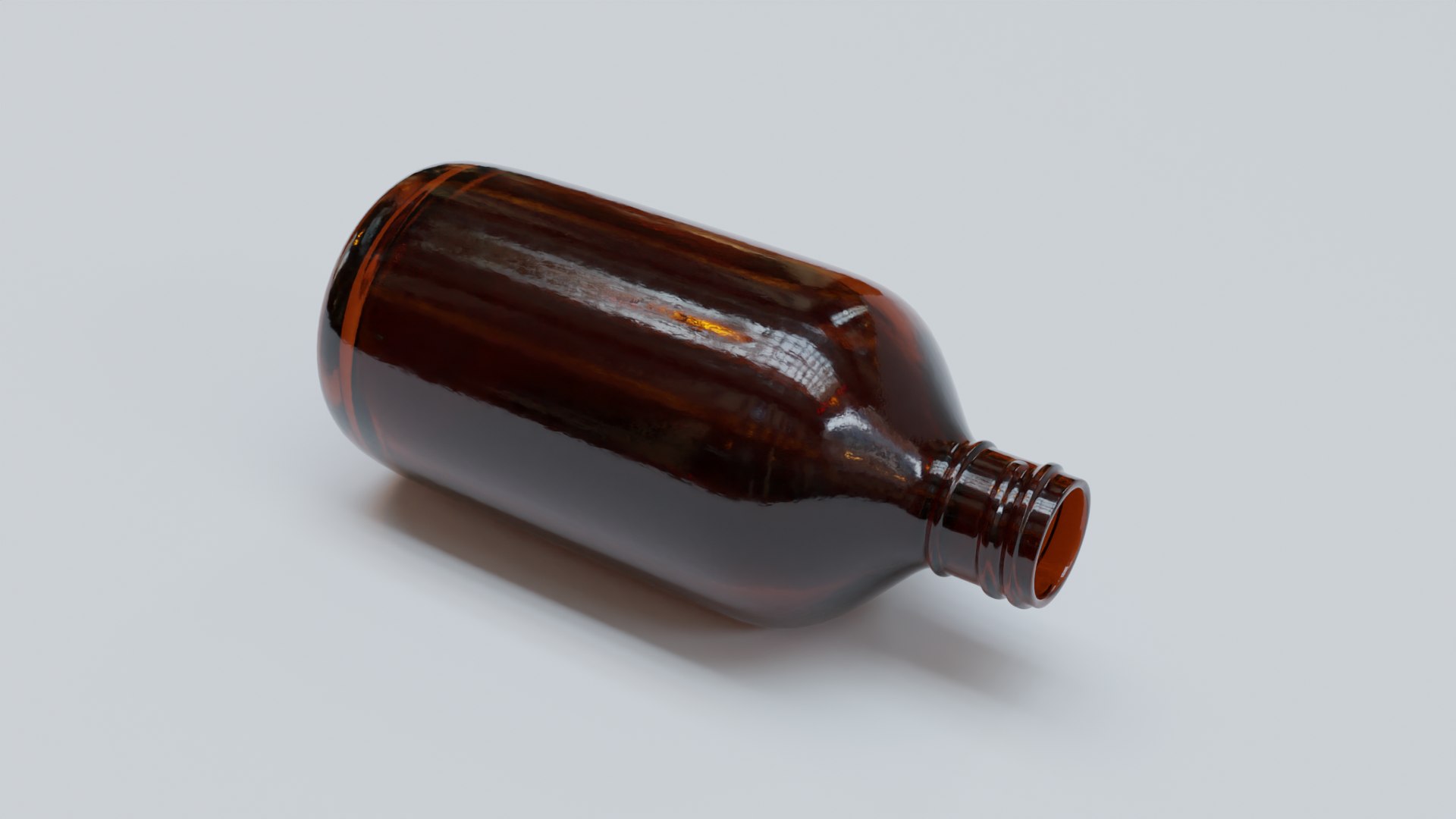 Medium Amber Boston Round Glass Bottle 3D Model - TurboSquid 2126410