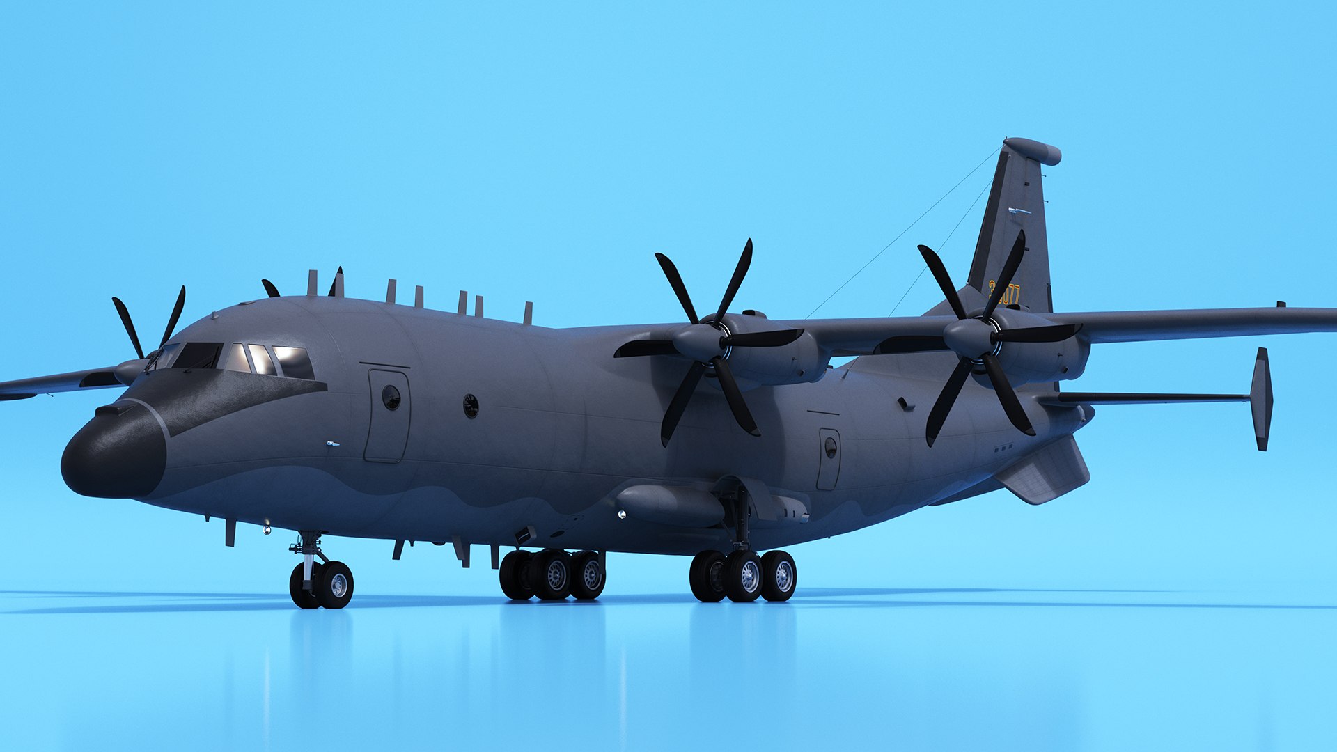 3D Military Turboprop Transport Aircraft Model - TurboSquid 2325283