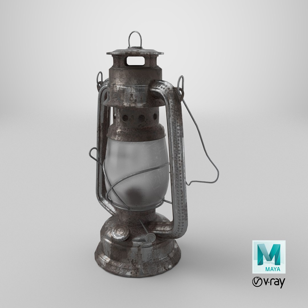 Rustic Kerosene Lantern Rusted Metal - PBR 3D - TurboSquid 2157585
