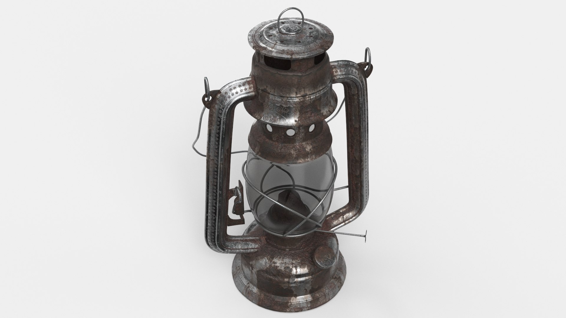 Rustic Kerosene Lantern Rusted Metal - PBR 3D - TurboSquid 2157585