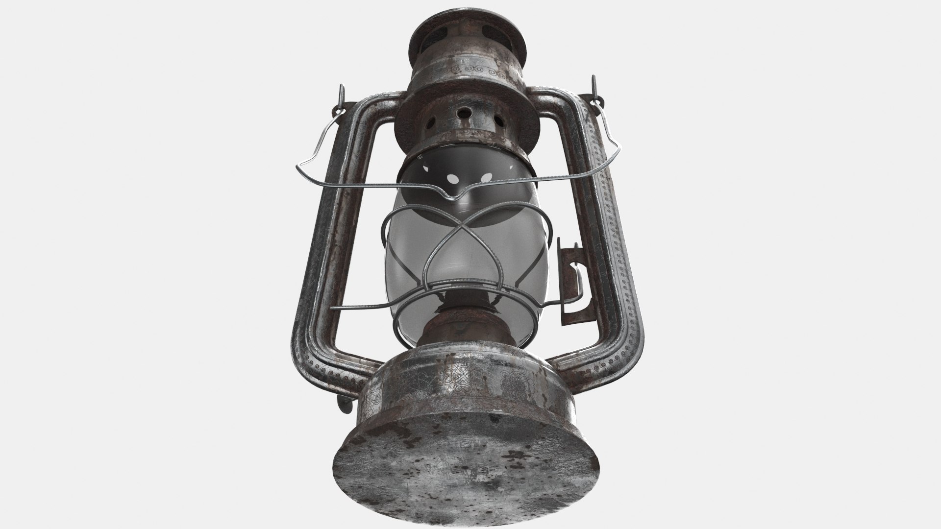 Rustic Kerosene Lantern Rusted Metal - PBR 3D - TurboSquid 2157585