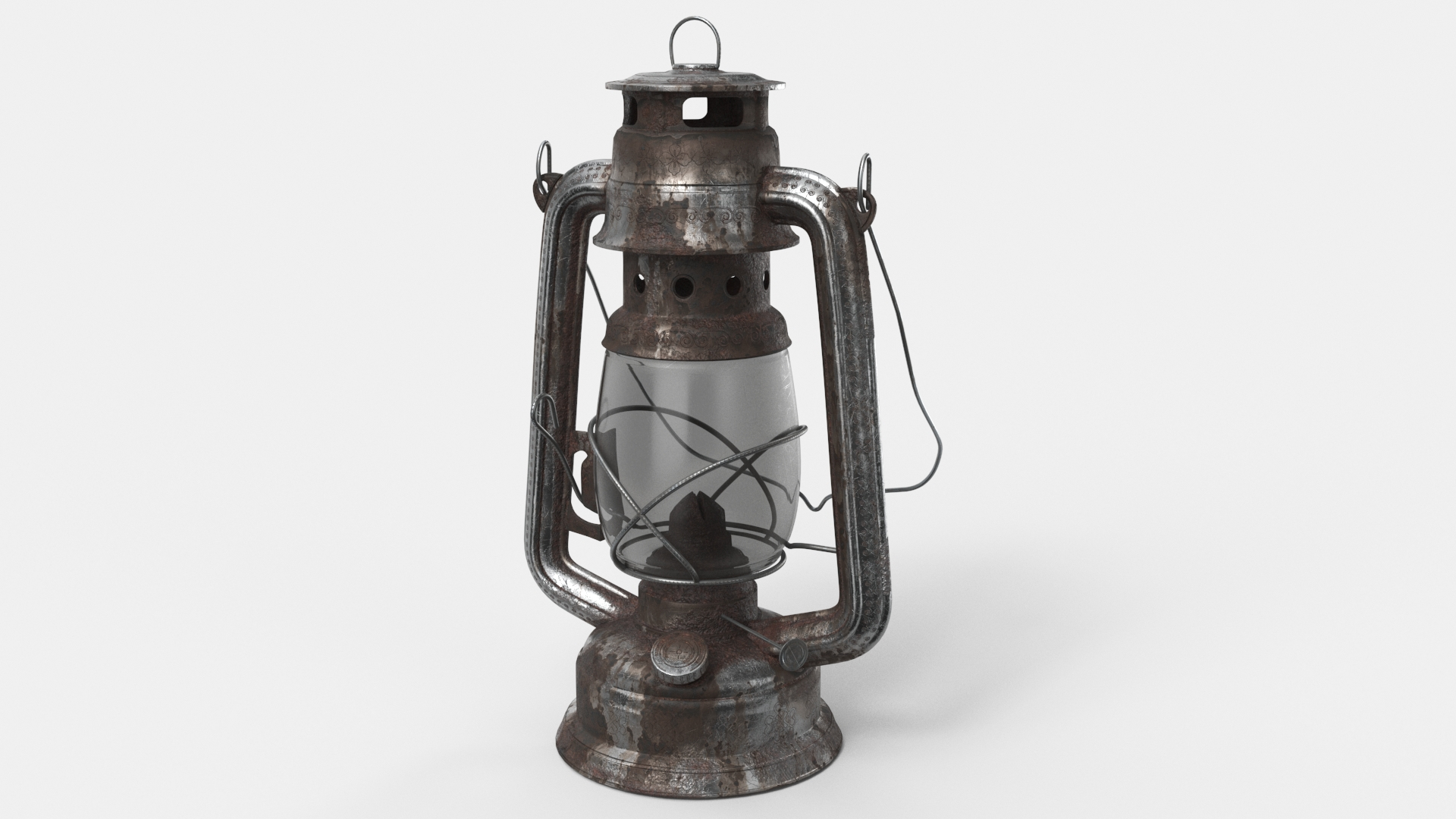 Rustic Kerosene Lantern Rusted Metal - PBR 3D - TurboSquid 2157585