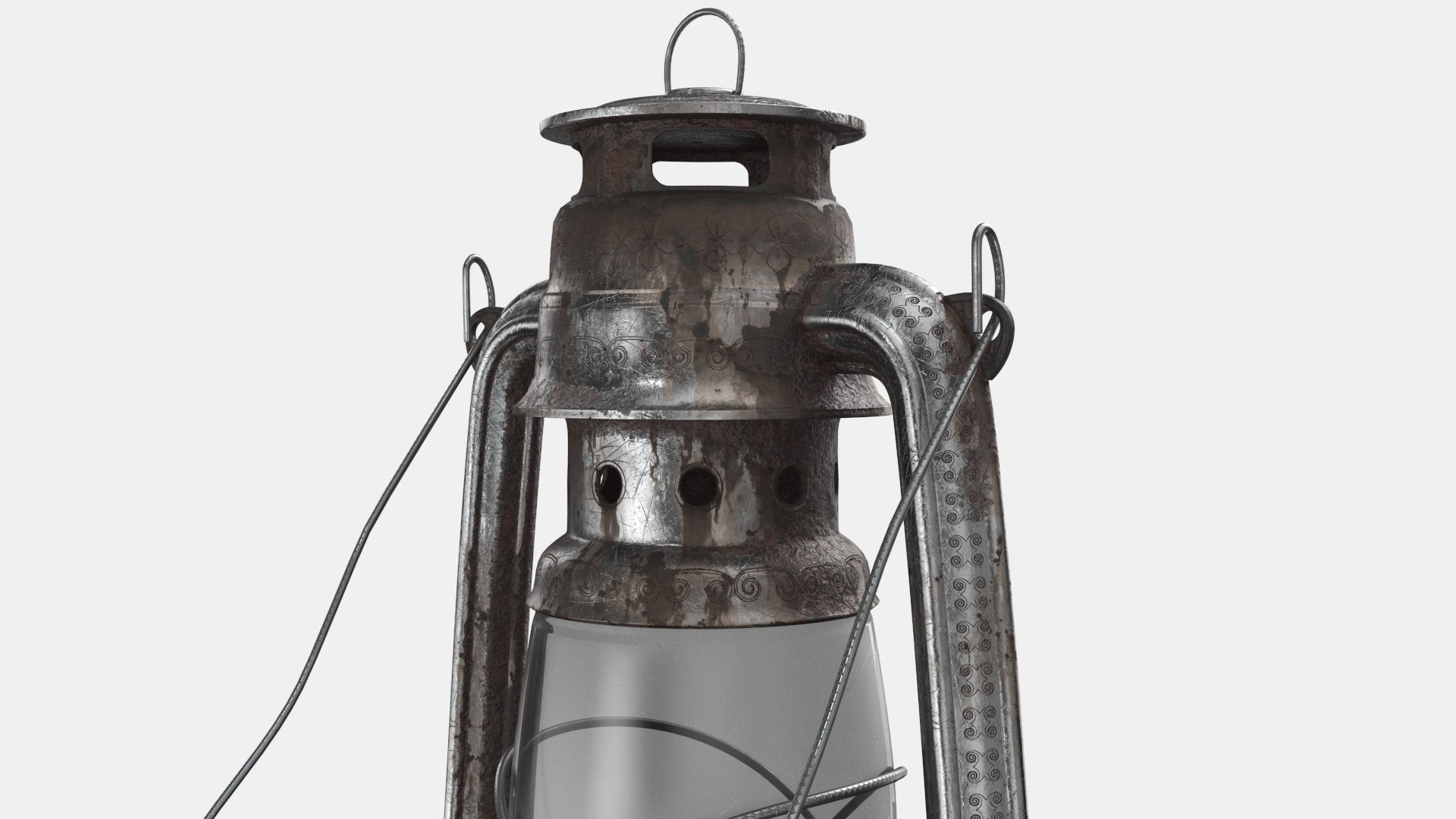Rustic Kerosene Lantern Rusted Metal - PBR 3D - TurboSquid 2157585