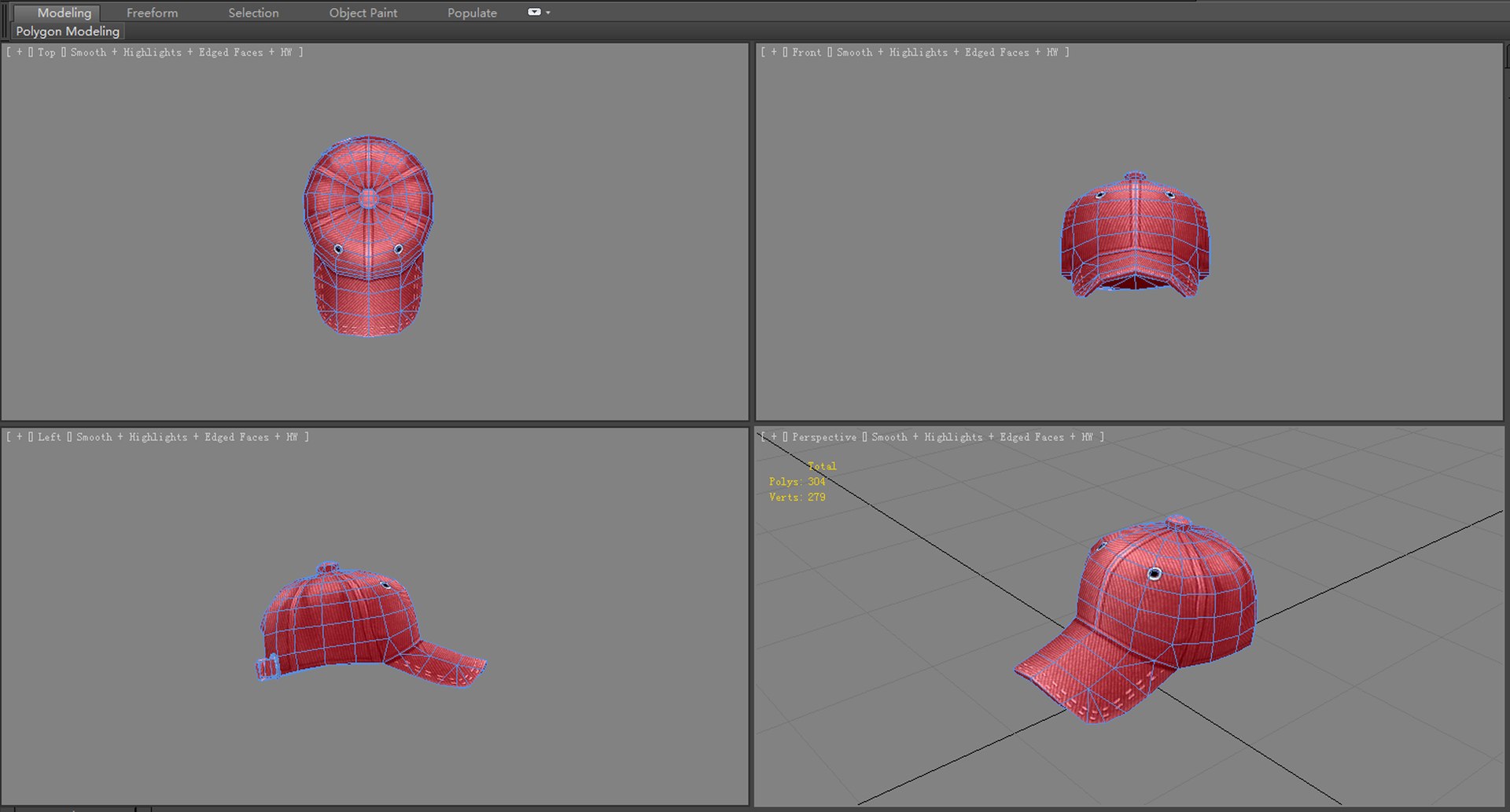 Cartoon Red Hat - Baseball Cap - Sports Cap Model - TurboSquid 1724631