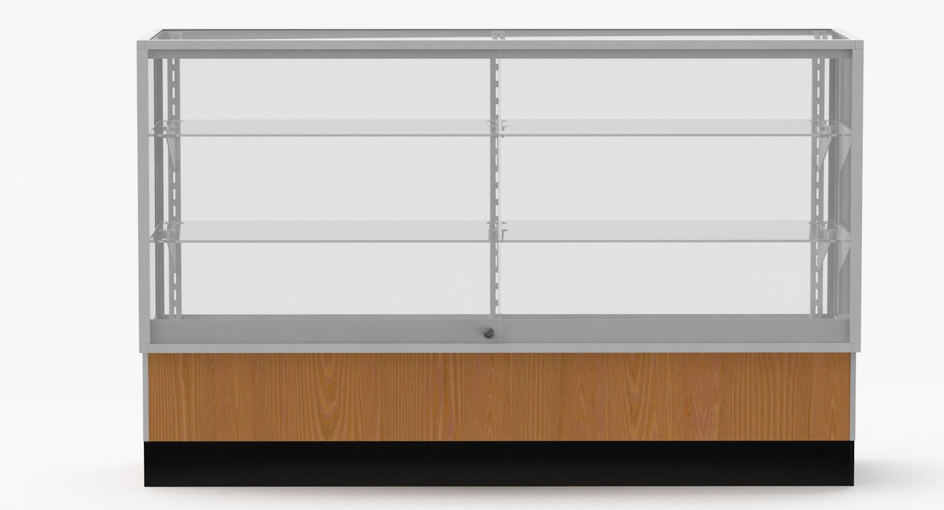 3D Glass front lock display with shelves 60 Light Wood White Beige Gray ...