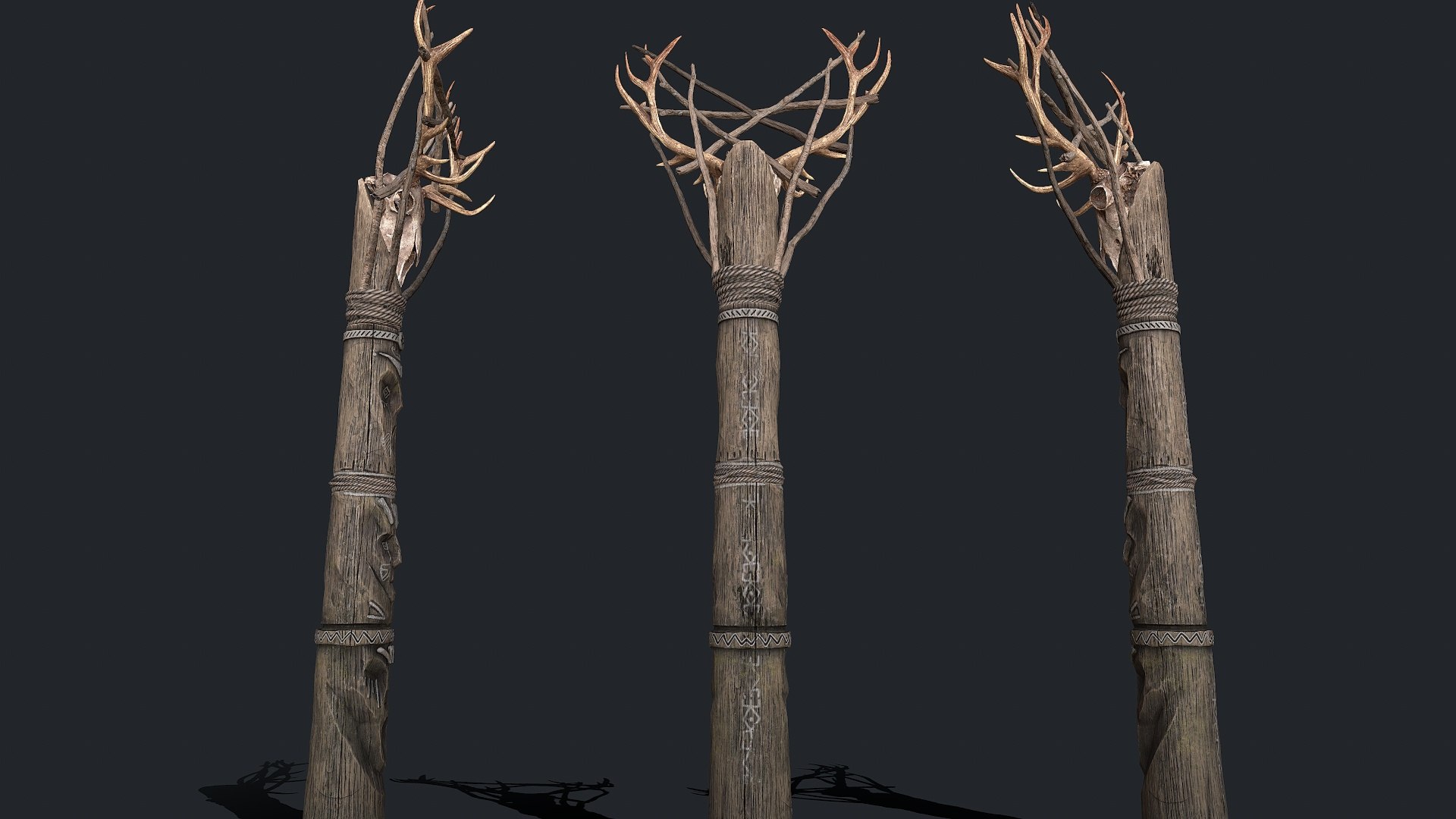 Totem Wood Skull 9 3D - TurboSquid 2135477