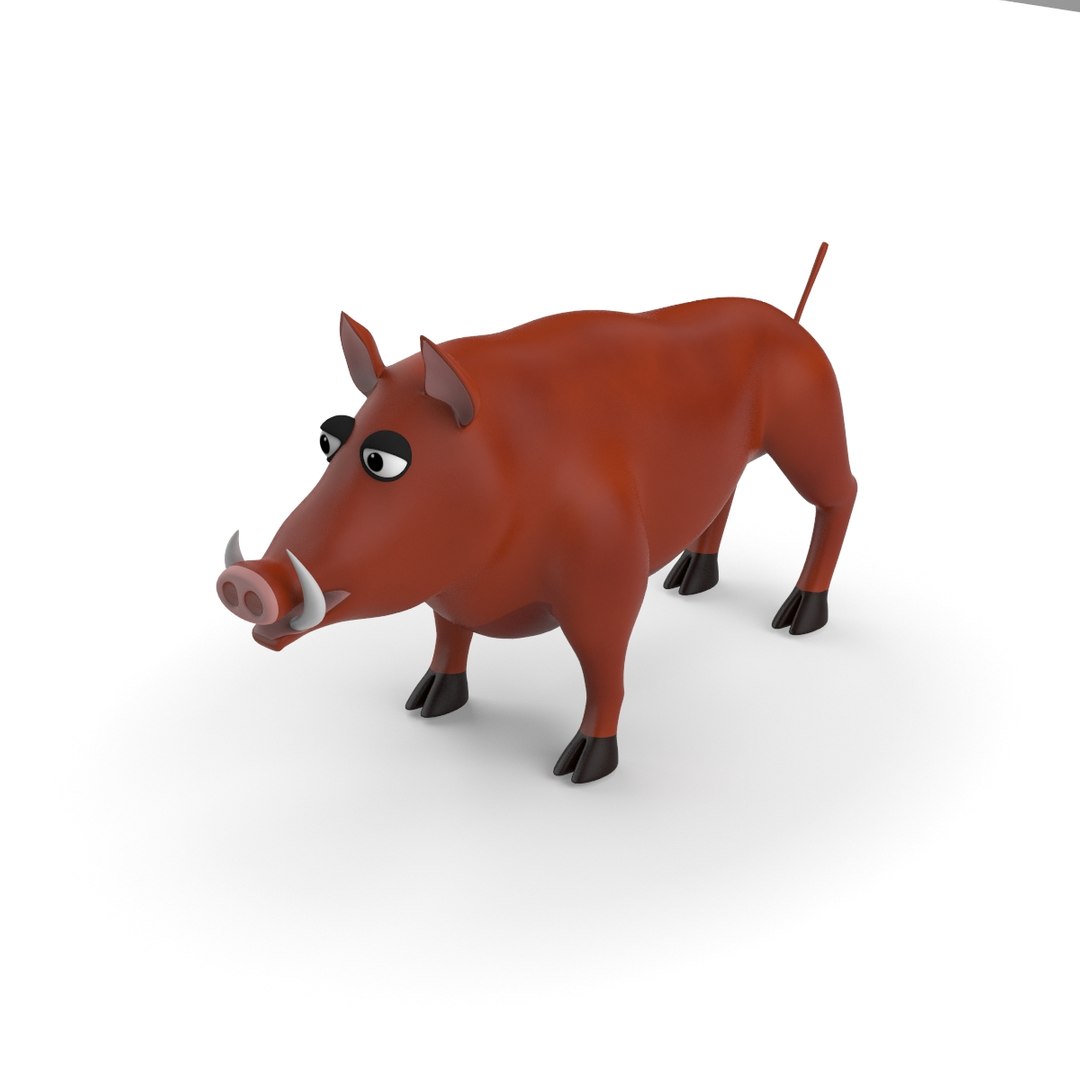 3dsmax cartoon wild boar rigged