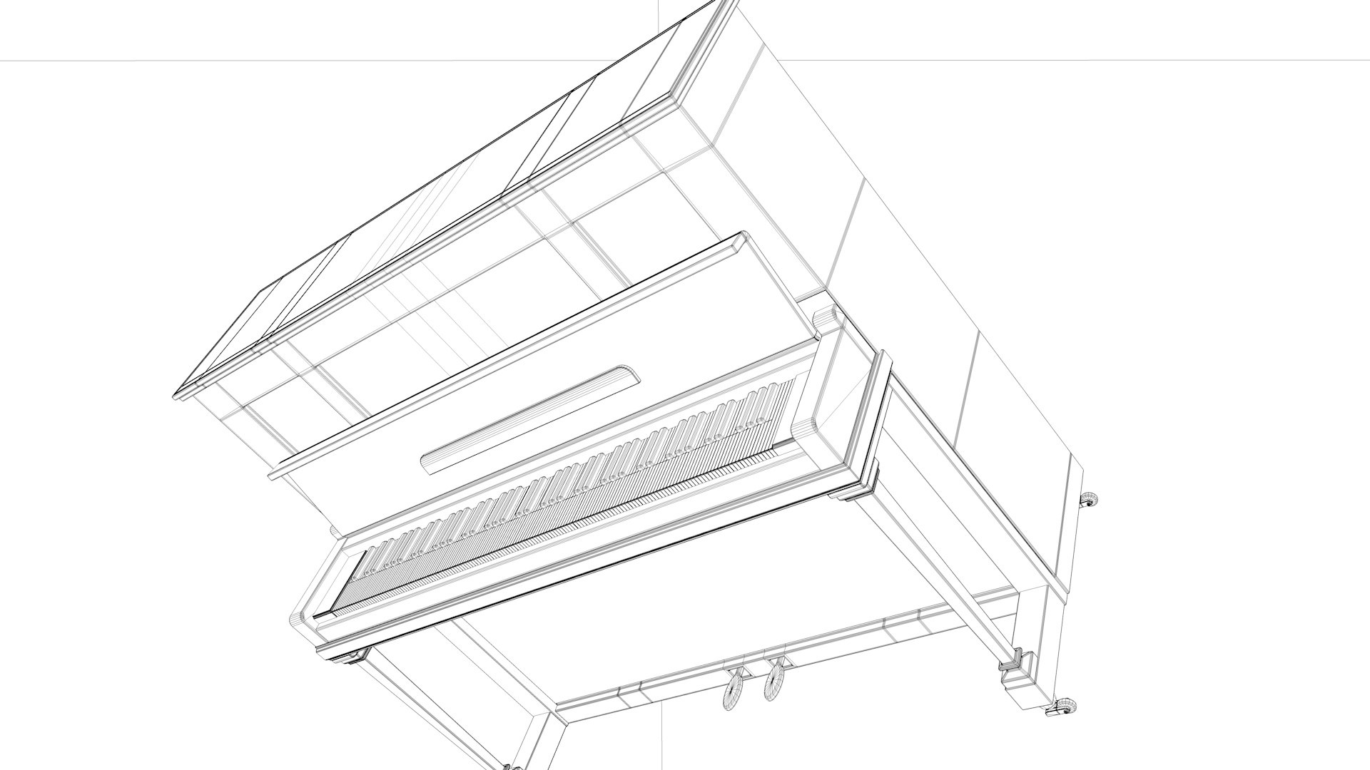 3D Model Realistic Upright Piano - TurboSquid 2385657
