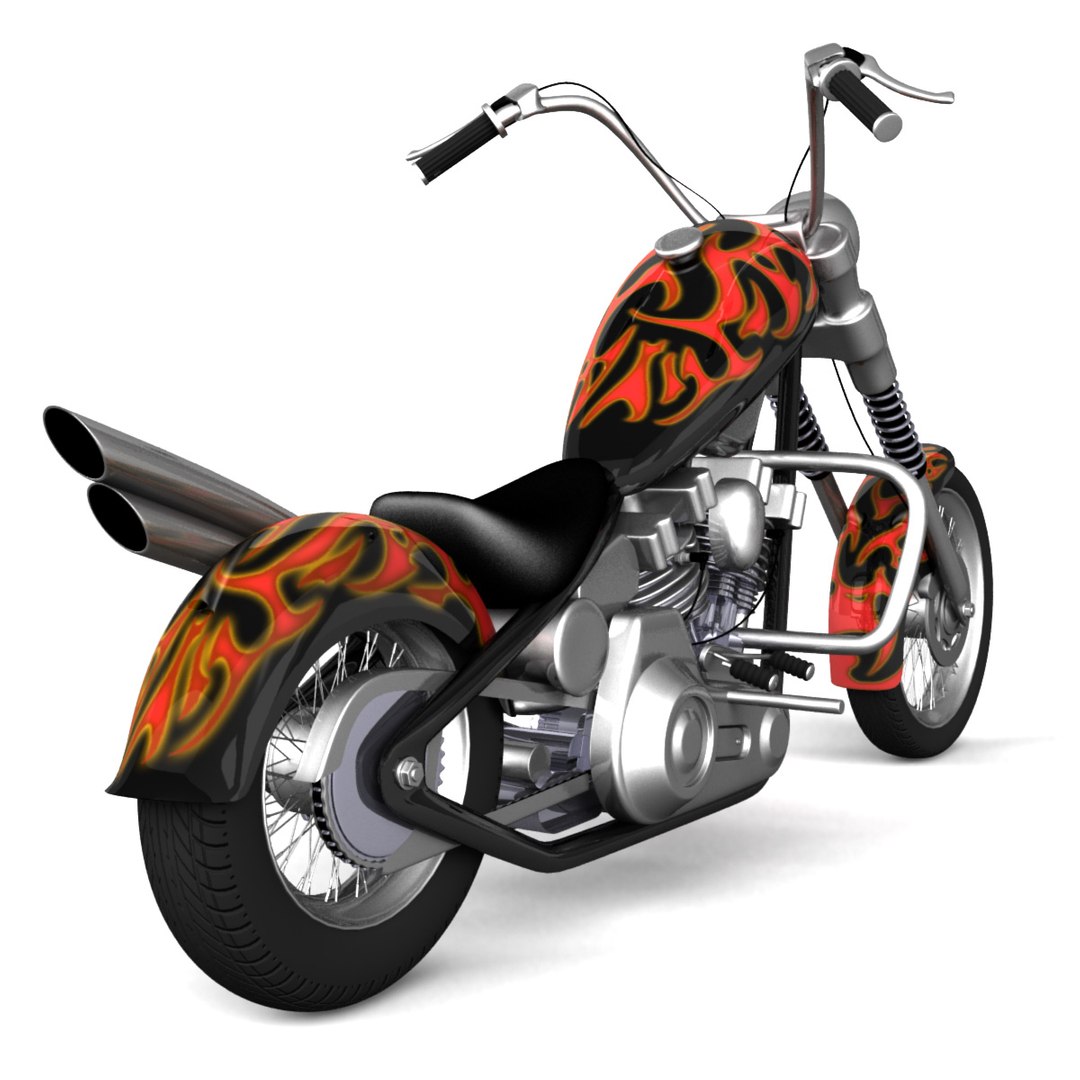 chopper motorcycle 3d model