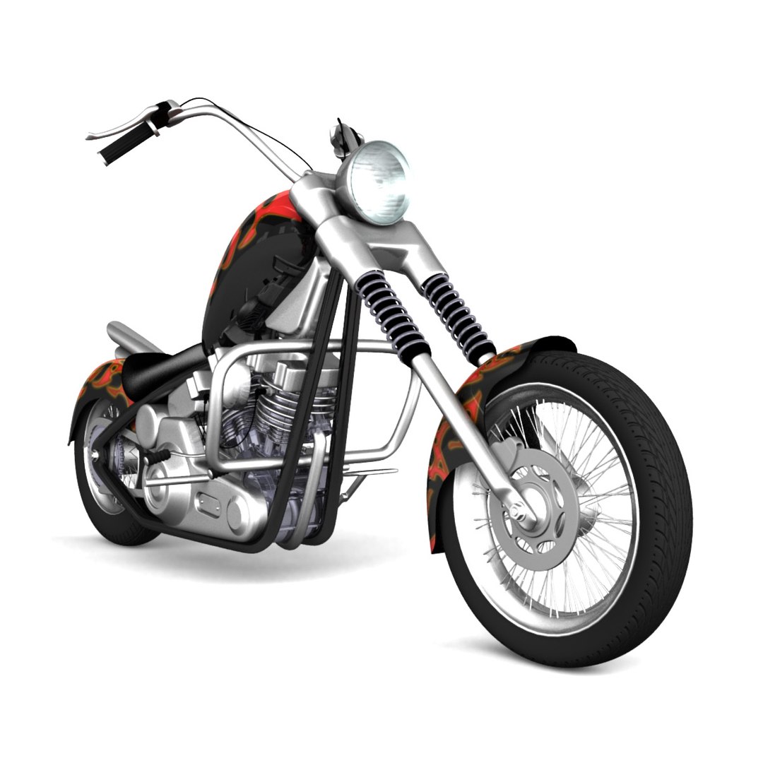 chopper motorcycle 3d model