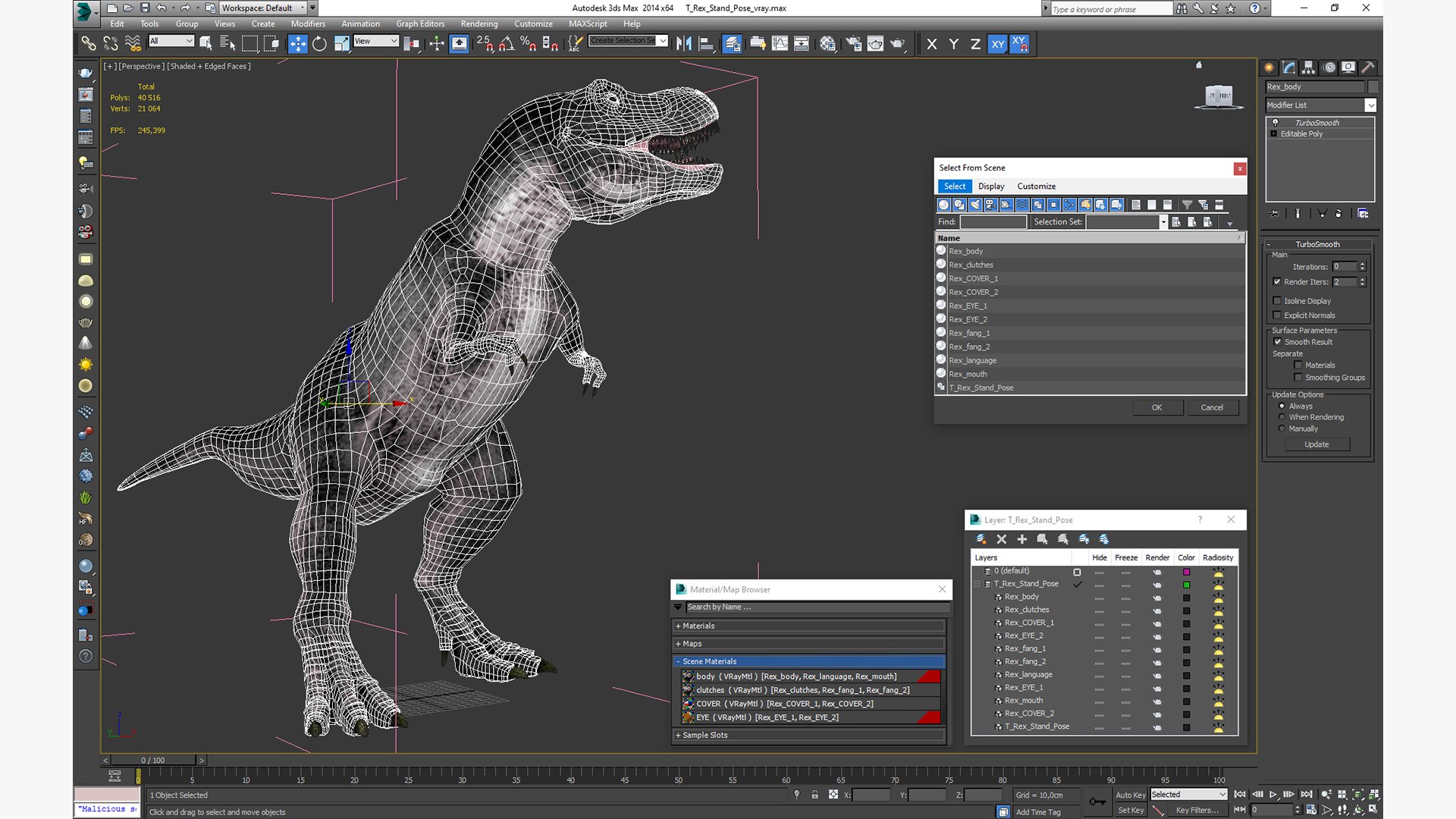 3D T Rex Stand Pose - TurboSquid 2101973