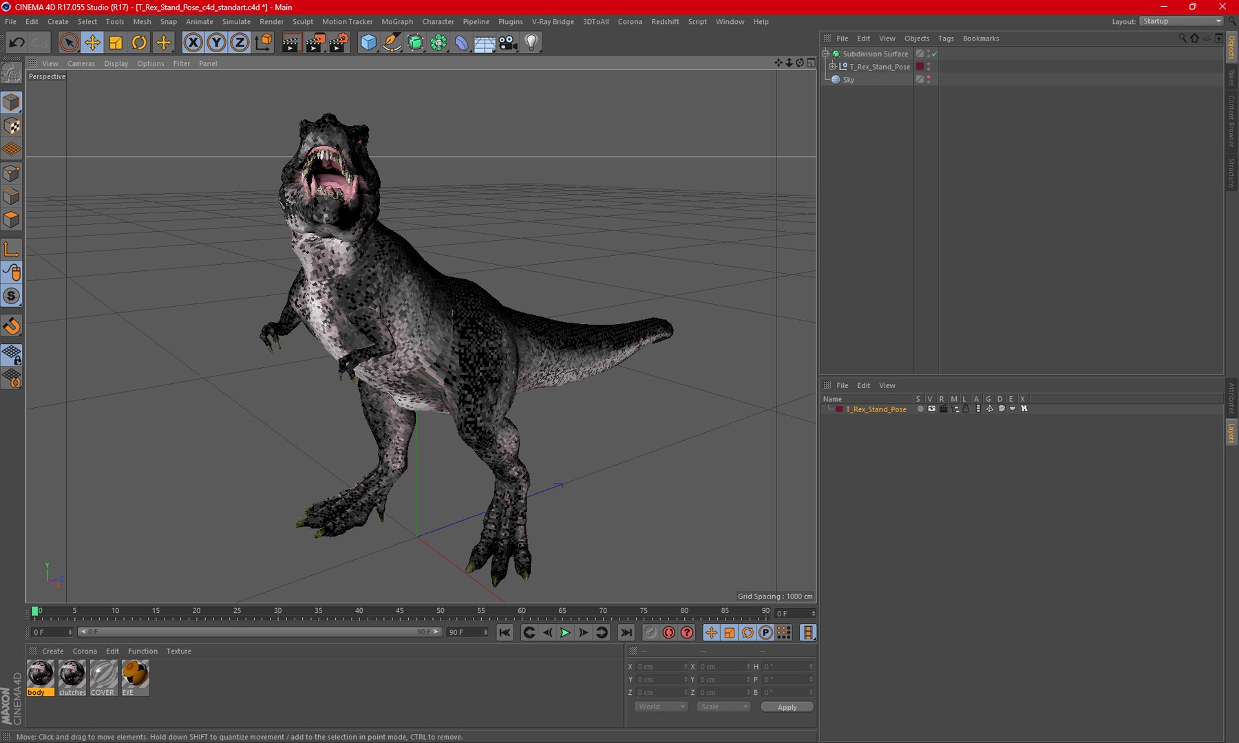 3D T Rex Stand Pose - TurboSquid 2101973