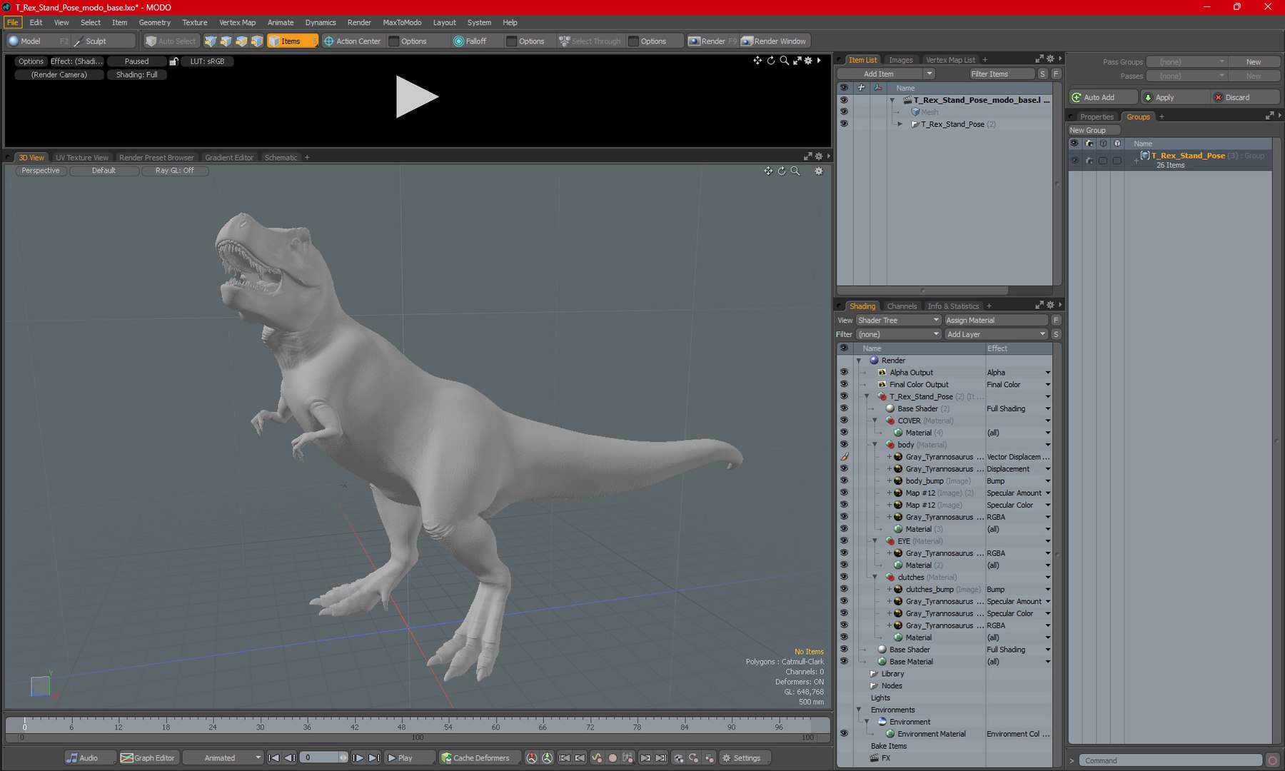 3D T Rex Stand Pose - TurboSquid 2101973