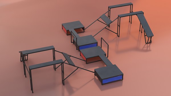 modelo 3d Carrera de obstáculos con rampa inclinada - TurboSquid 2370137