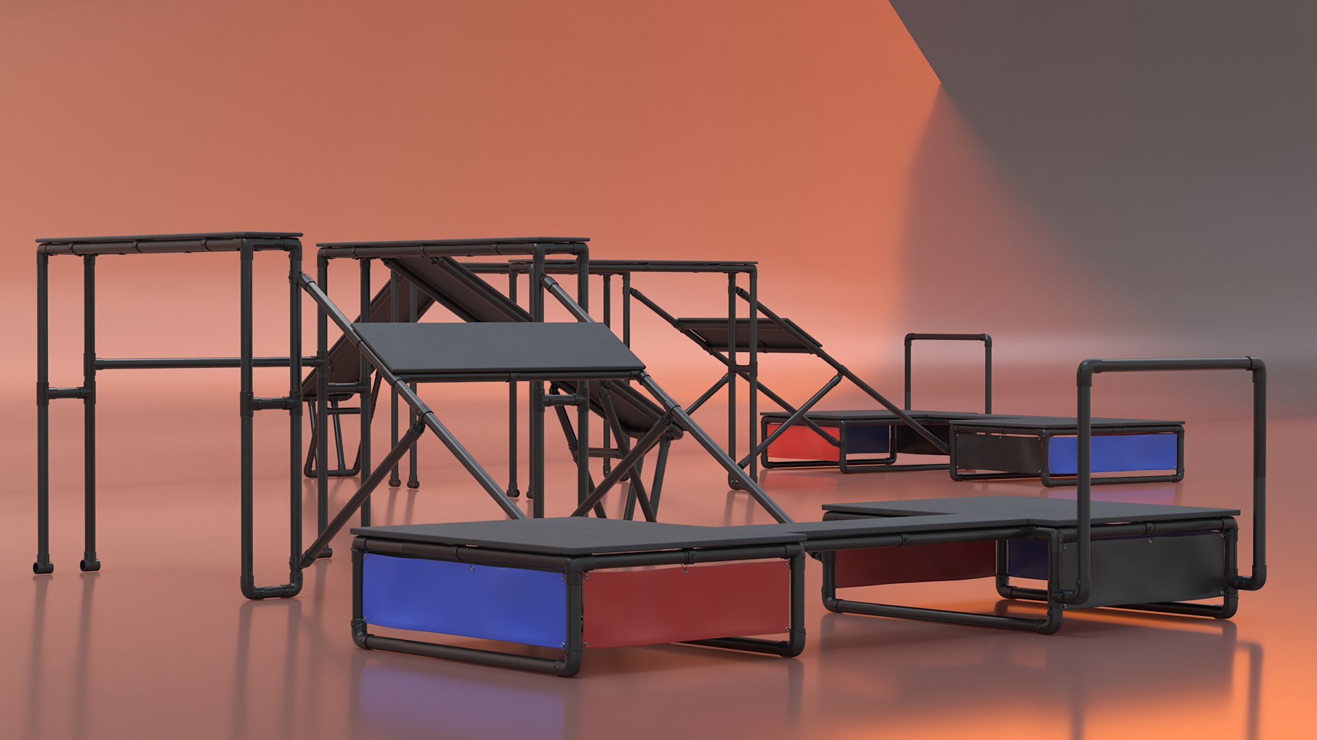 3D Inclined Ramp Obstacle Course - TurboSquid 2370137
