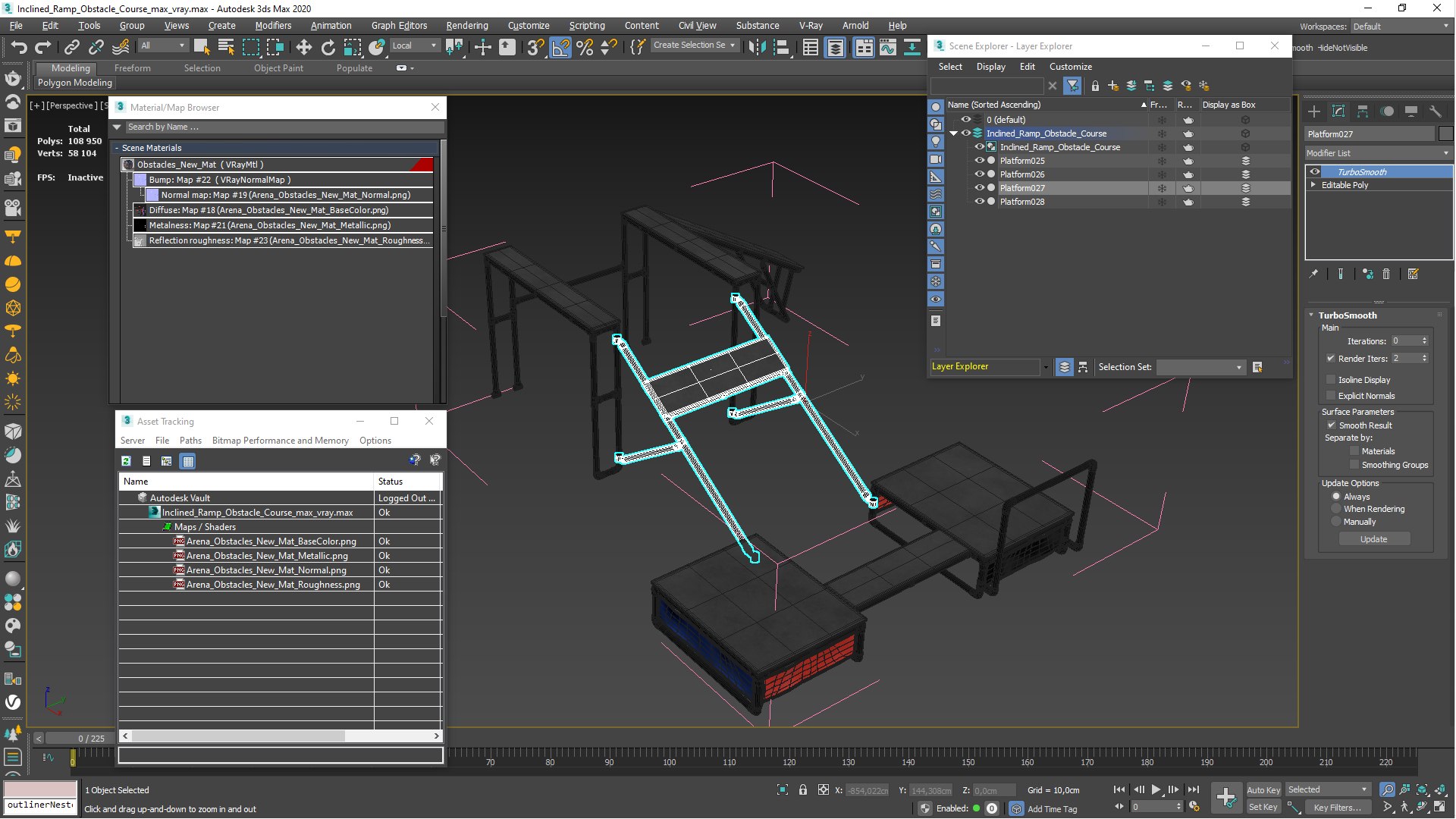 3D Inclined Ramp Obstacle Course - TurboSquid 2370137