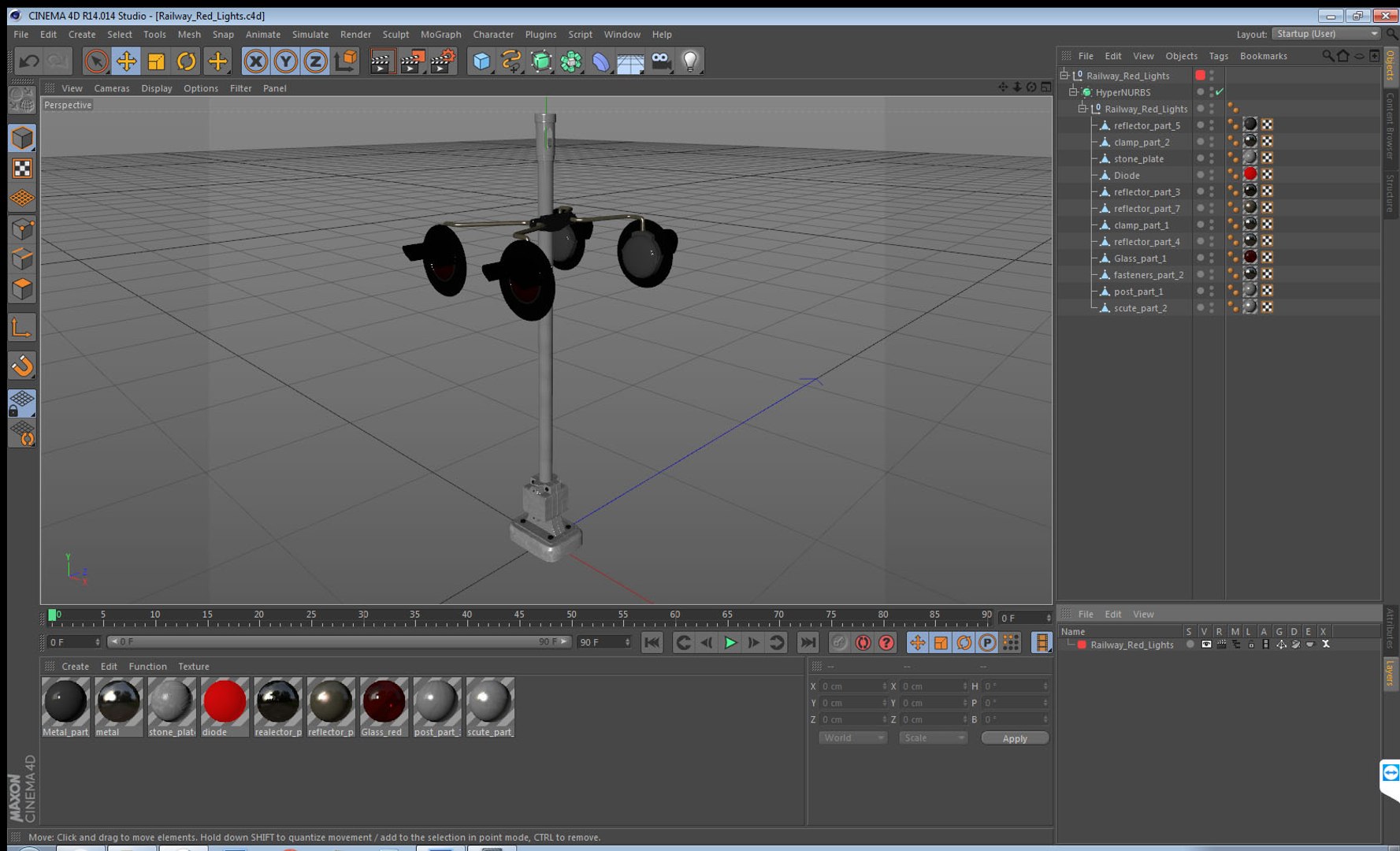 Railway Red Lights Rail 3D Model - TurboSquid 1346857