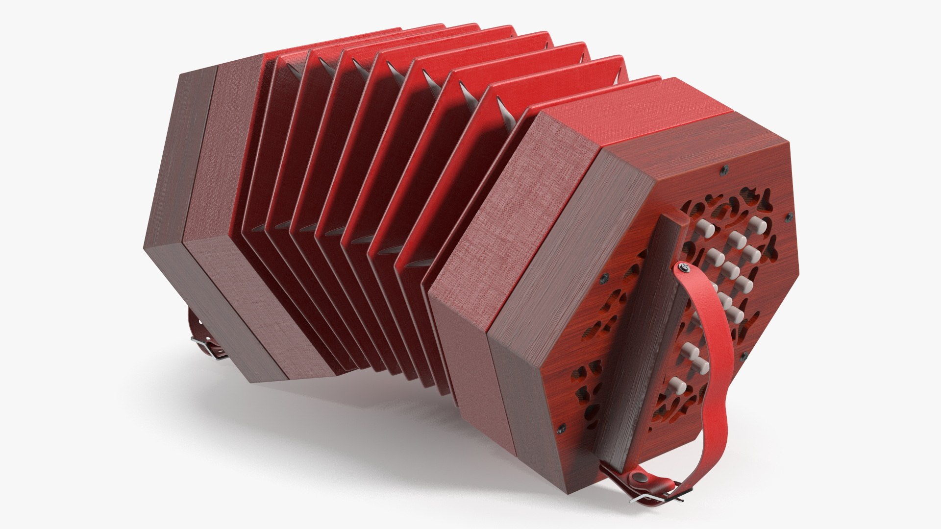 3D Hexagonal Concertina Stretched Red - TurboSquid 2419426
