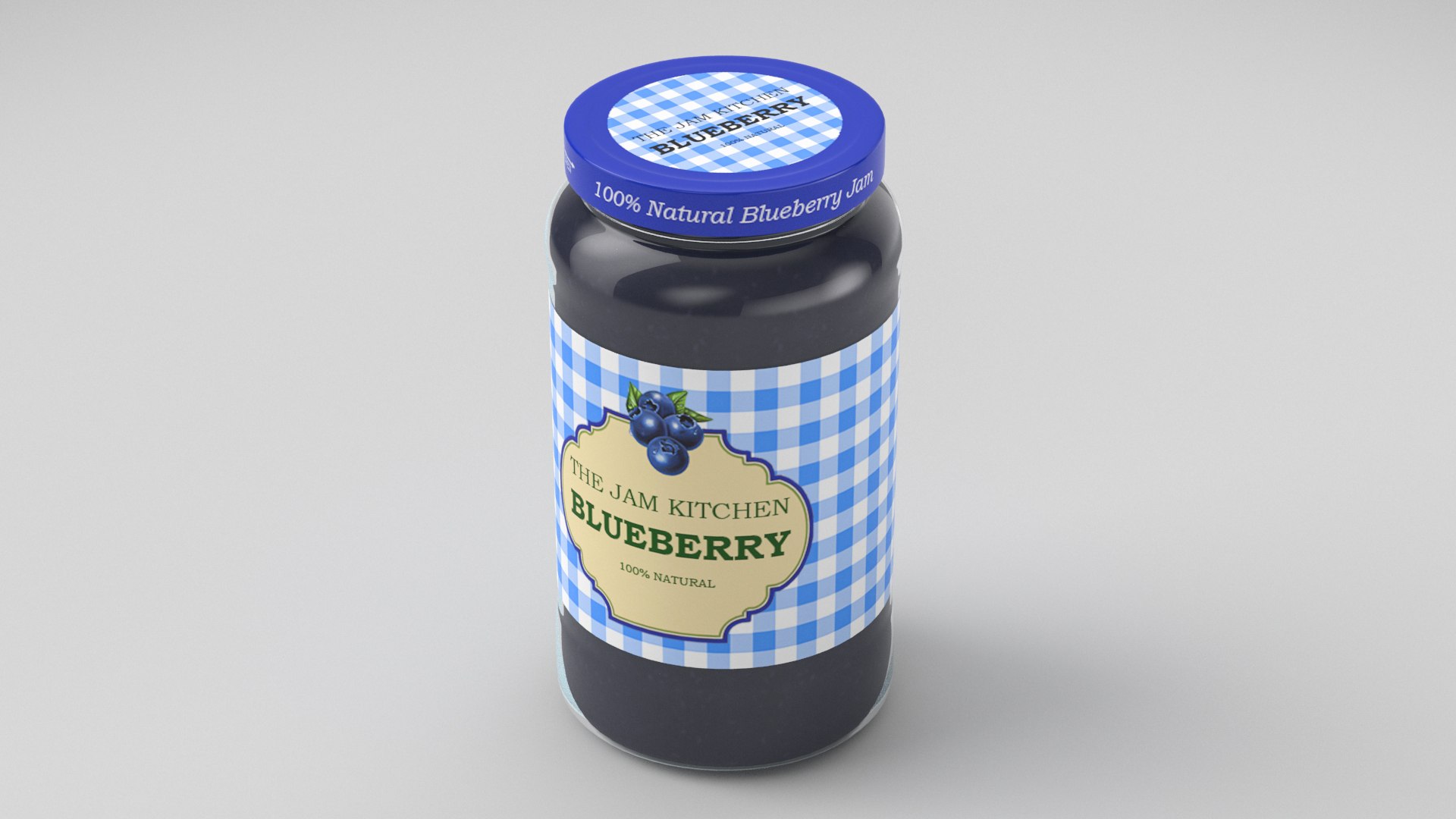 Blueberry Jam Glass Jar 3D - TurboSquid 1604263