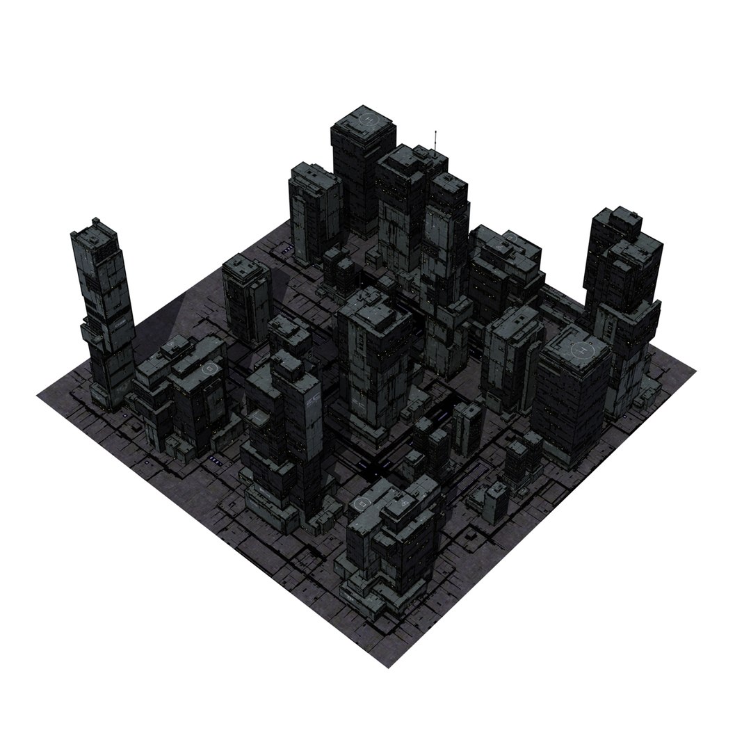 3d Model Sci-fi Skyscraper Building