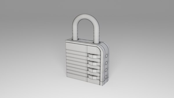3D combination lock model - TurboSquid 1684355