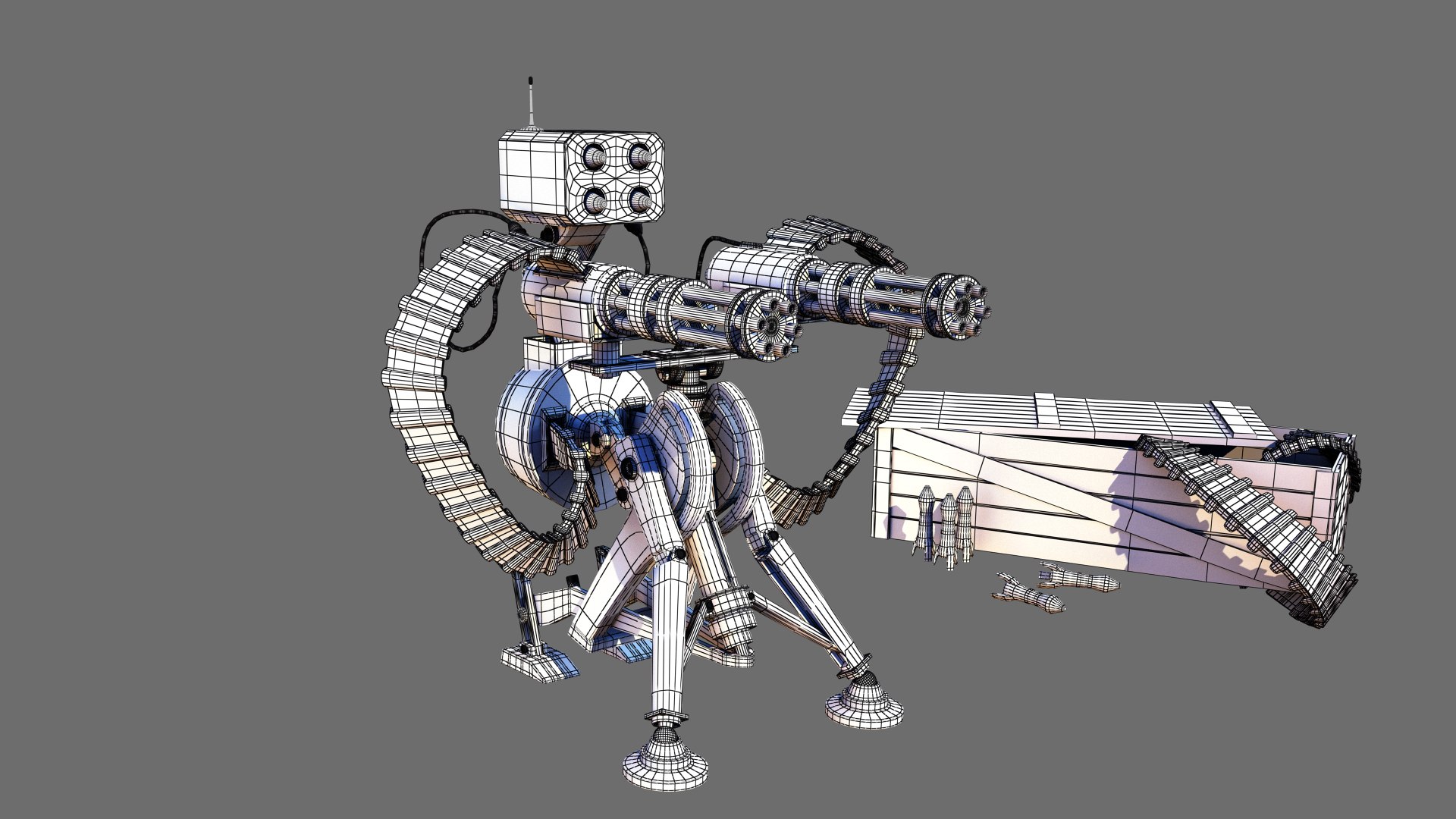 3d model sentry gun munition