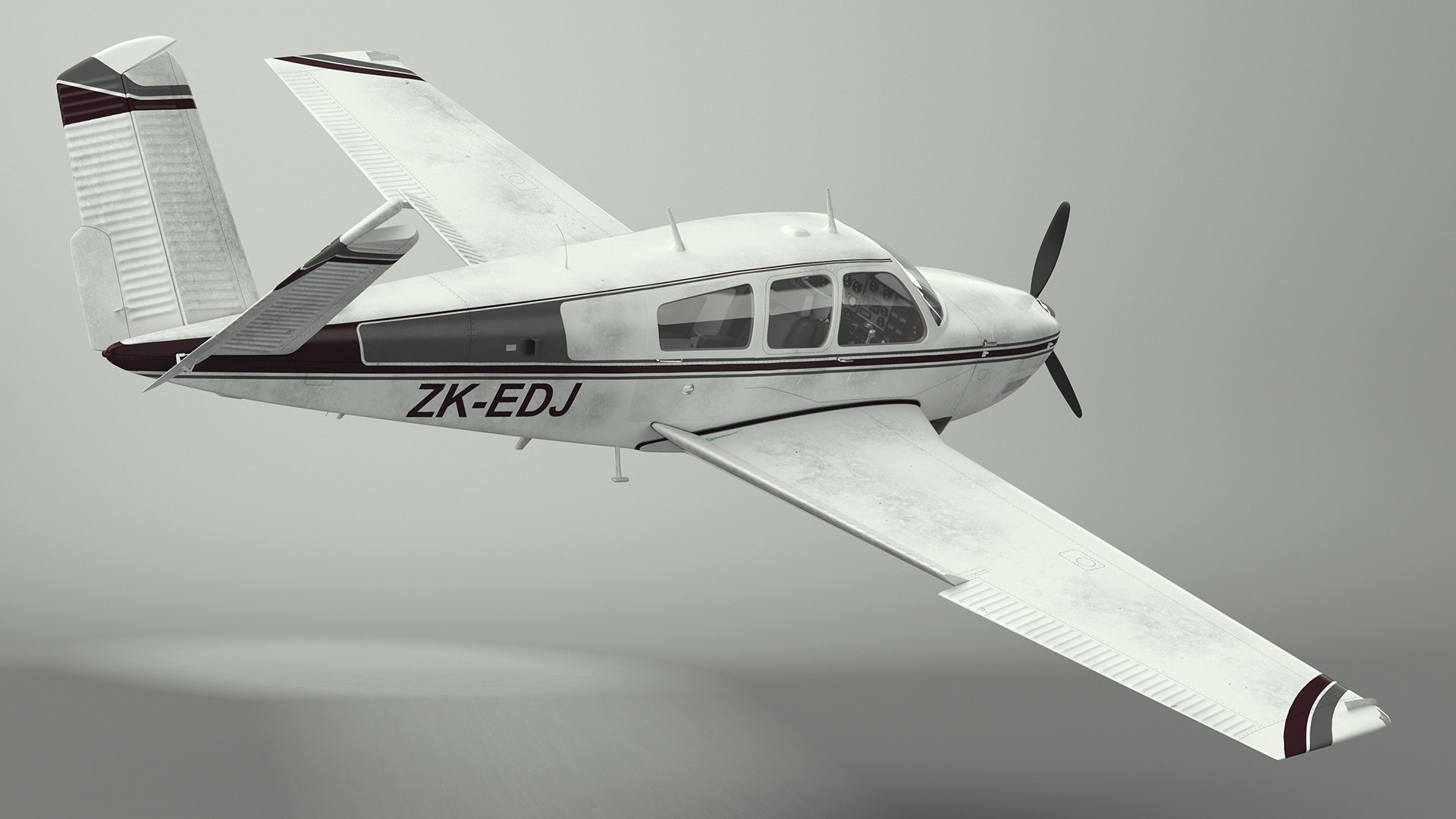 Propeller Aircraft Beechcraft Bonanza S35 Rigged For Maya 3D Model ...