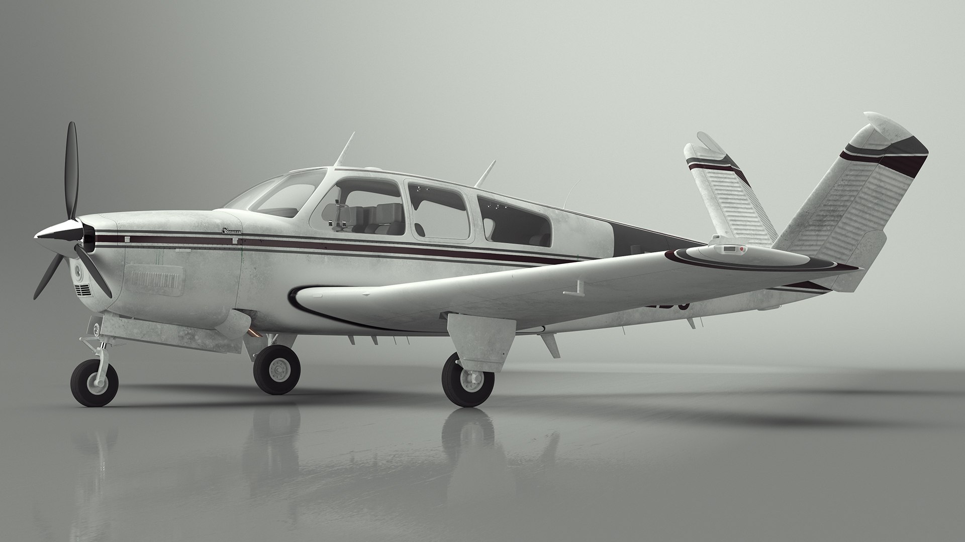 Propeller Aircraft Beechcraft Bonanza S35 Rigged For Maya 3D Model ...