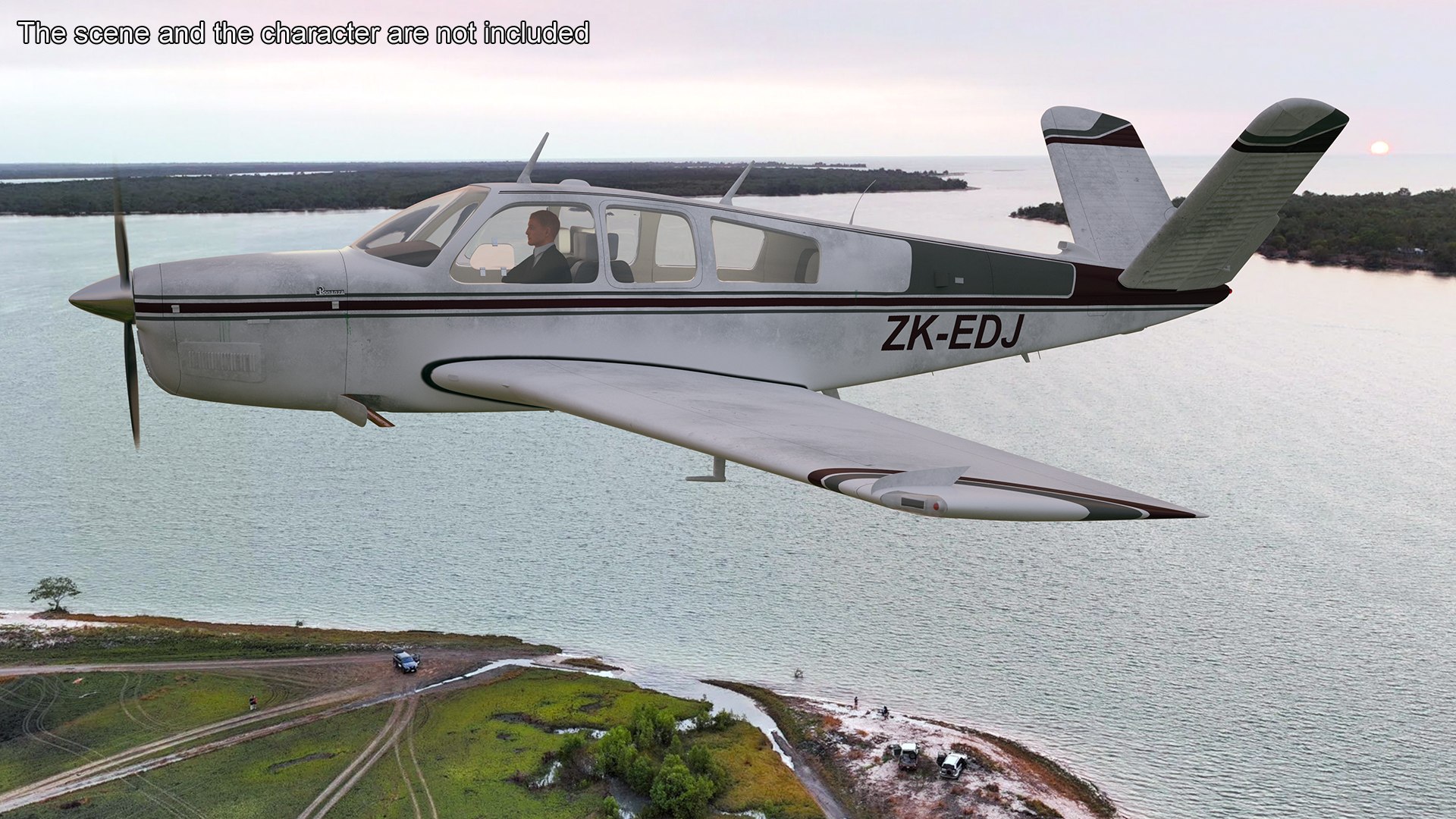 Propeller Aircraft Beechcraft Bonanza S35 Rigged For Maya 3D Model ...