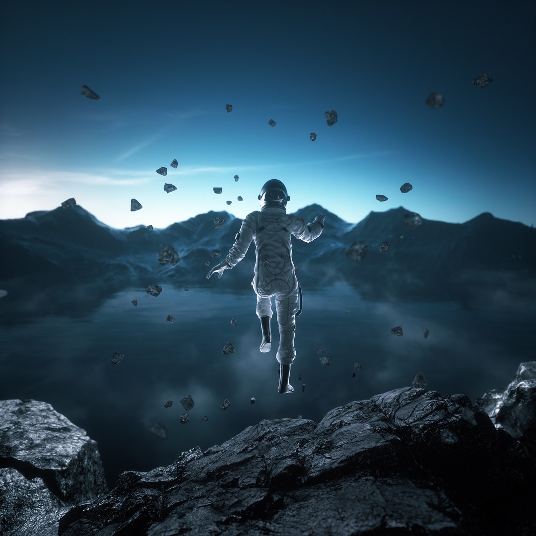 Realistic Astronaut Space Earth Planet Universe Solar System Milky Way ...